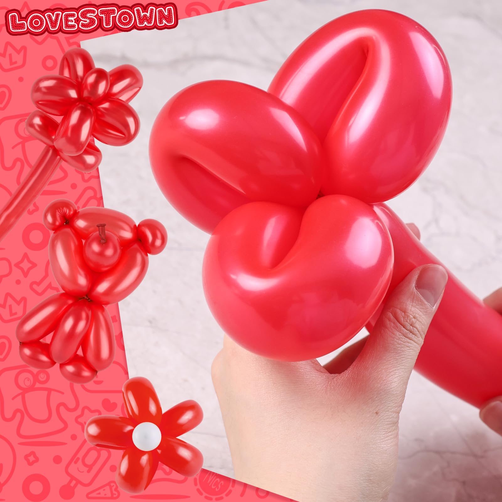 Snapklik.com : 100PCS 260q Long Balloons, Red Twisting Animal Balloons ...