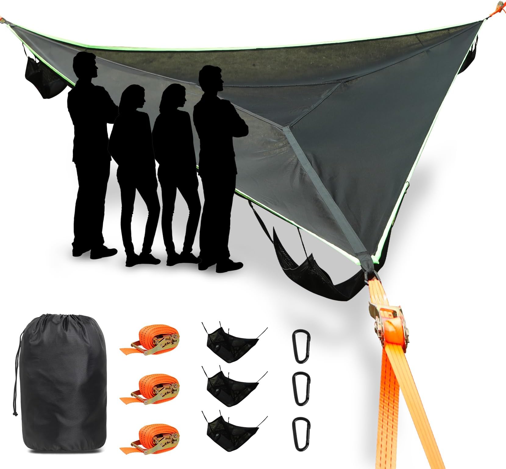 Amazon.com : Camping Hammock, 13ft Square Hammock Max 1000 Lbs for 4-5 ...