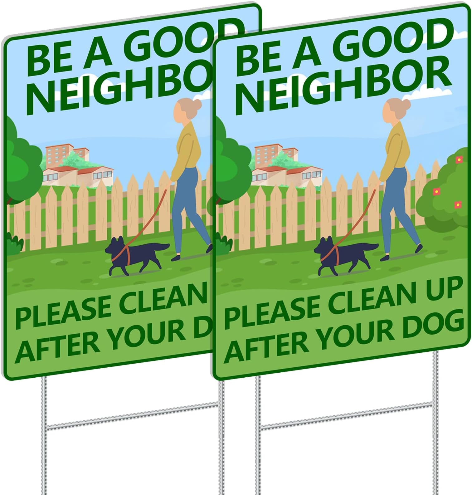 Amazon.com: Clean Up After Your Dog Signs 2 Pack 12"x9" with Metal ...