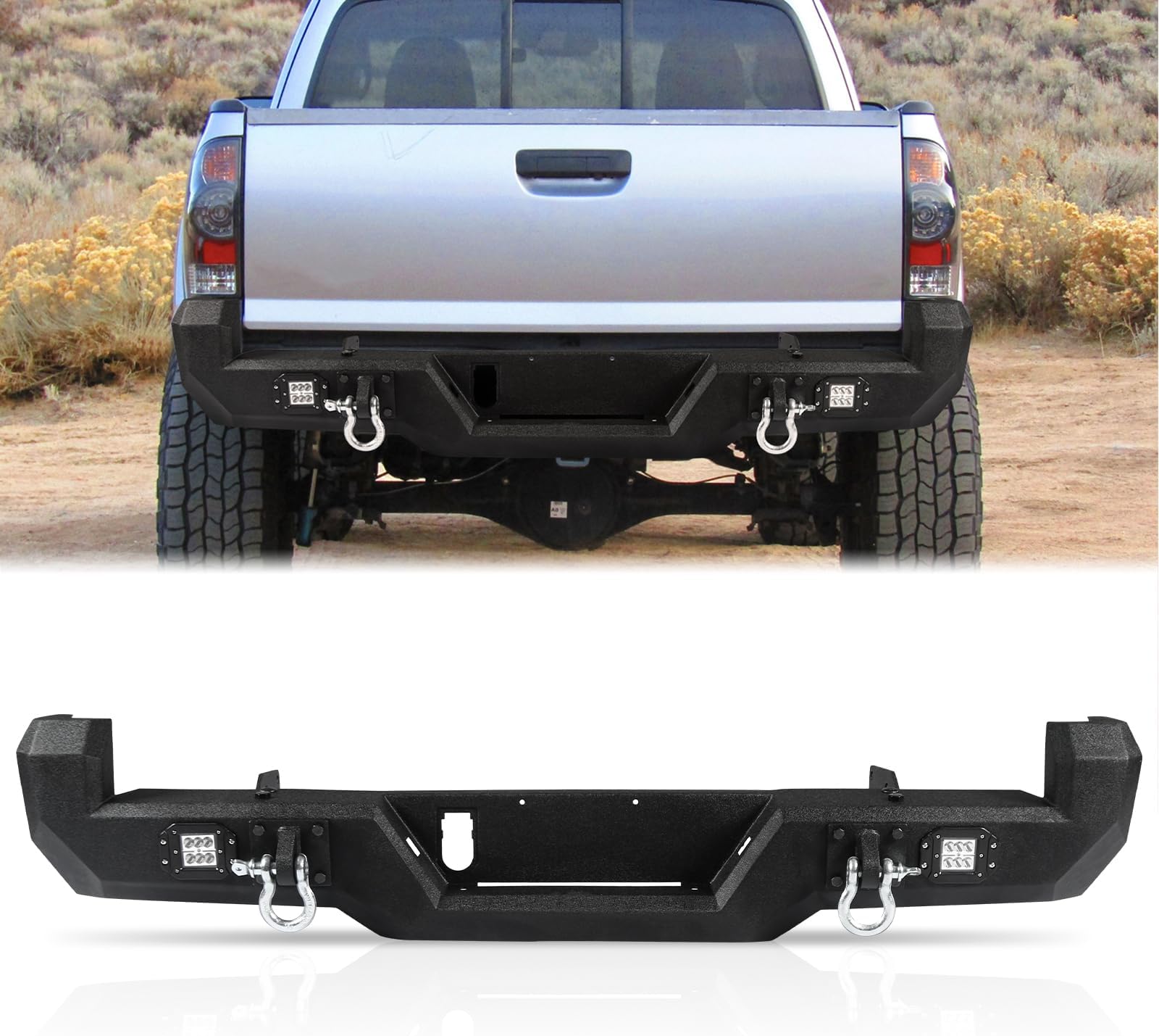 Amazon.com: Partree Off Road Rear Bumper Fit for Toyota Tacoma 2016 ...