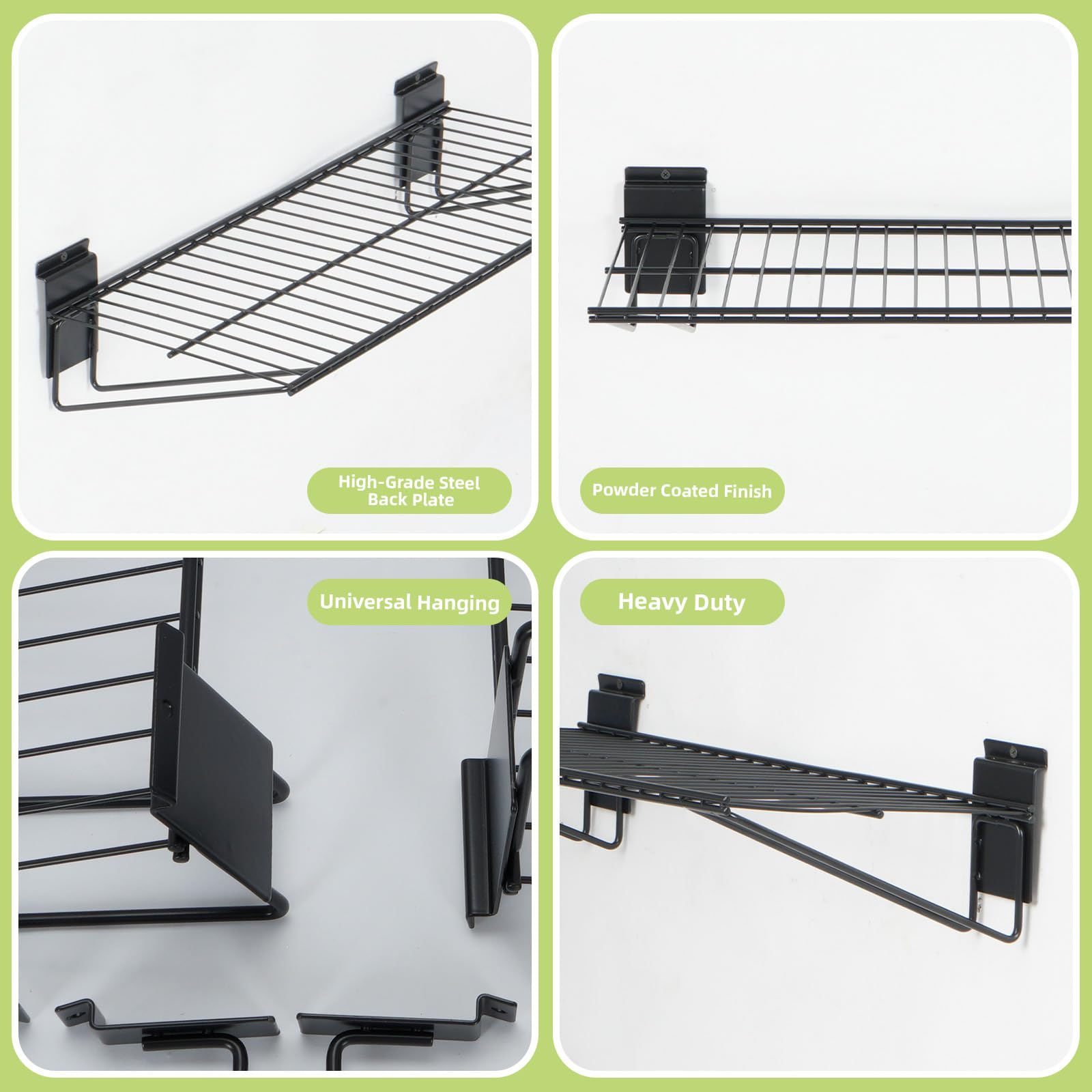 Snapklik.com : Tonchean Slatwall Shelves 2 Pack, Slat Wall Wire Shelf ...