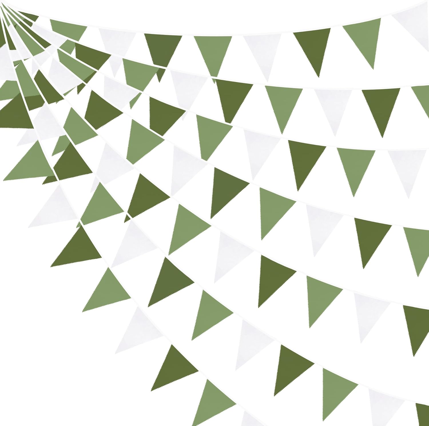 Amazon.com: 32Ft Olive Green Party Decorations Sage Green Triangle Flag ...