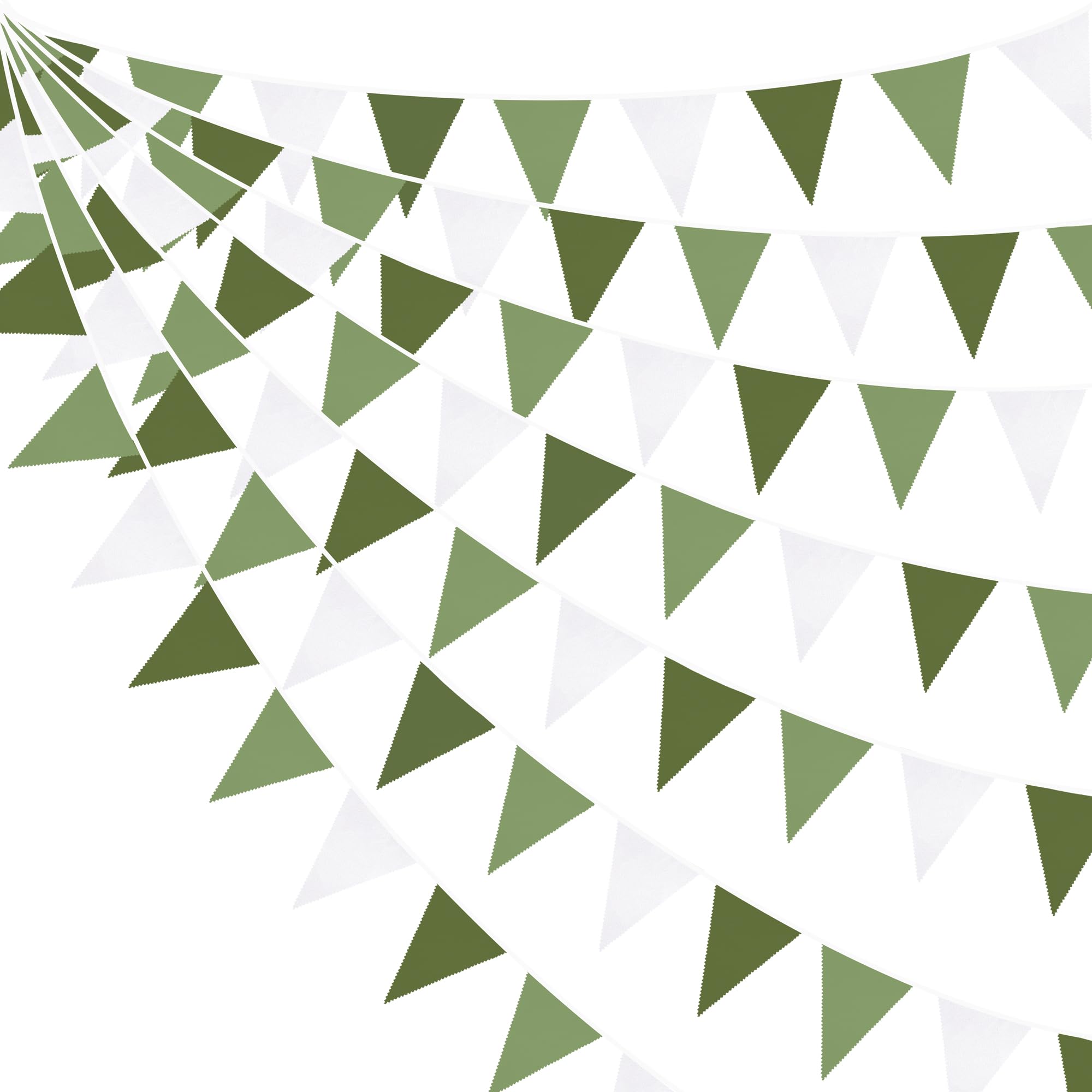 Amazon.com: 32Ft Olive Green Party Decorations Sage Green Triangle Flag ...