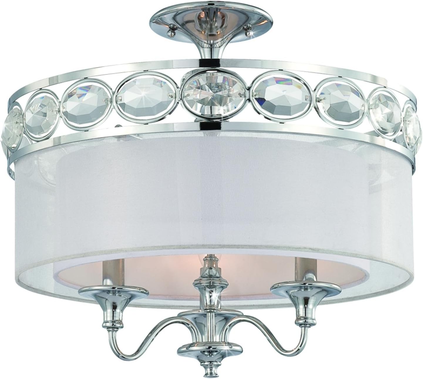 Eurofase 20295-028 Bijoux 3-Light Semi Flush Mount, 55" x 16.5" x 38 ...