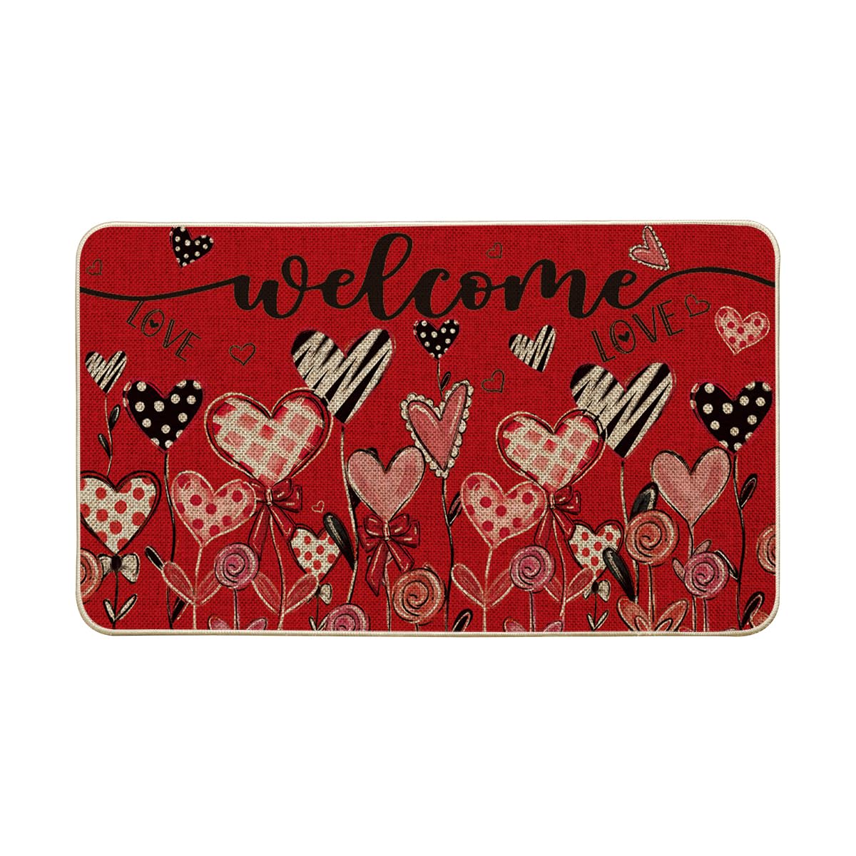 Amazon.com: Artoid Mode Welcome Love Bowknot Valentine's Day Doormat ...