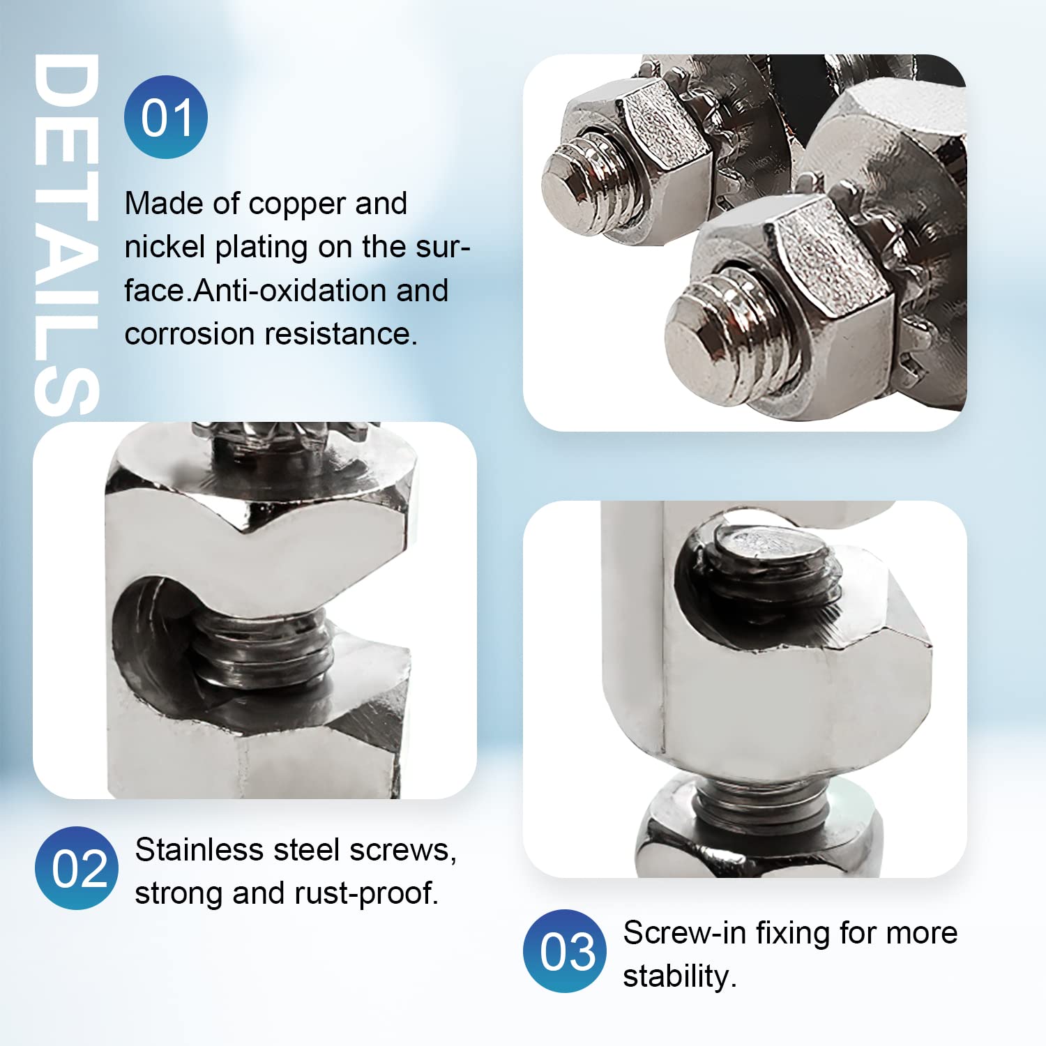 Snapklik.com : 4Pcs Copper Grounding Clamps Solar Panel Ground Lug ...