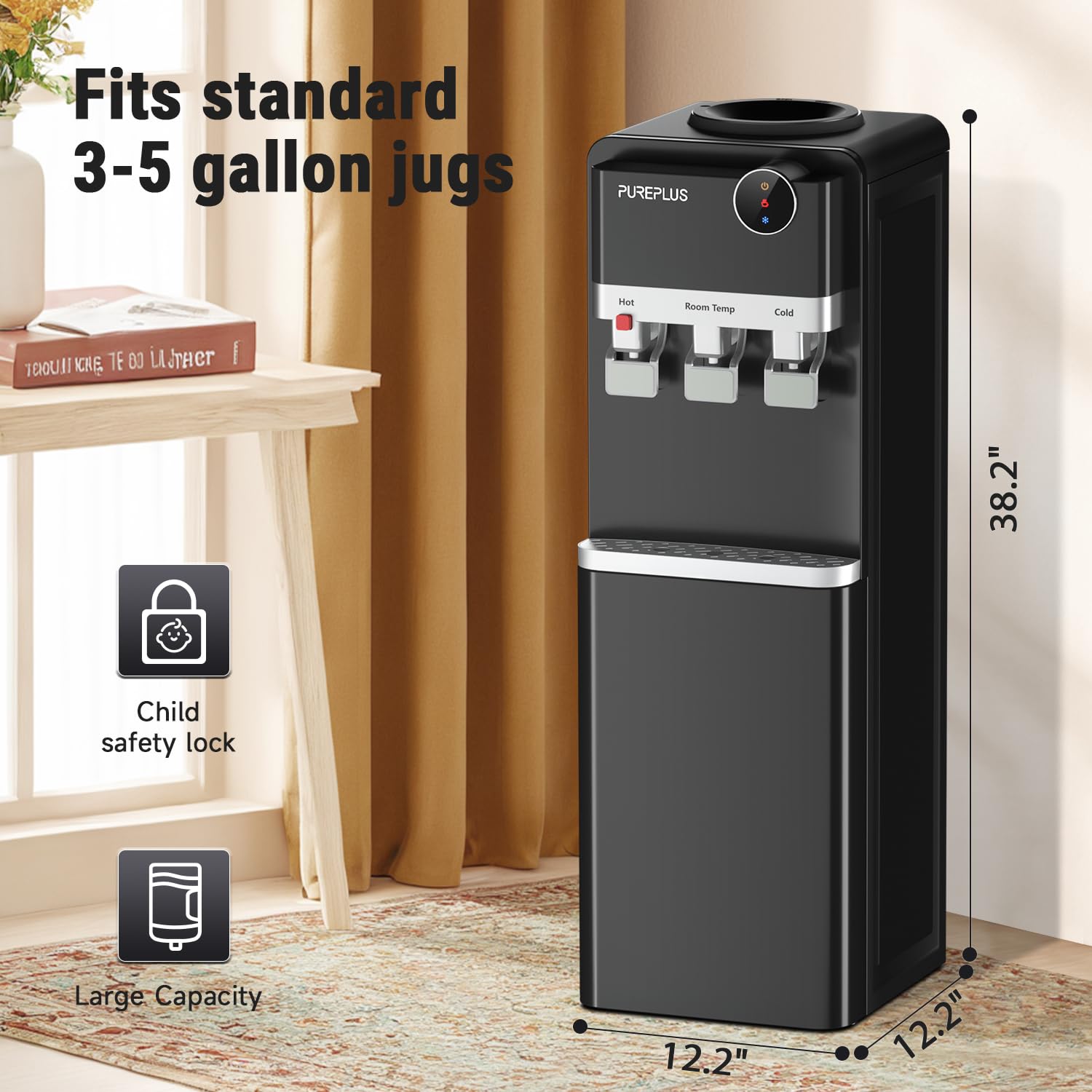 Snapklik.com : PUREPLUS Top Loading Water Cooler Dispenser, Water ...