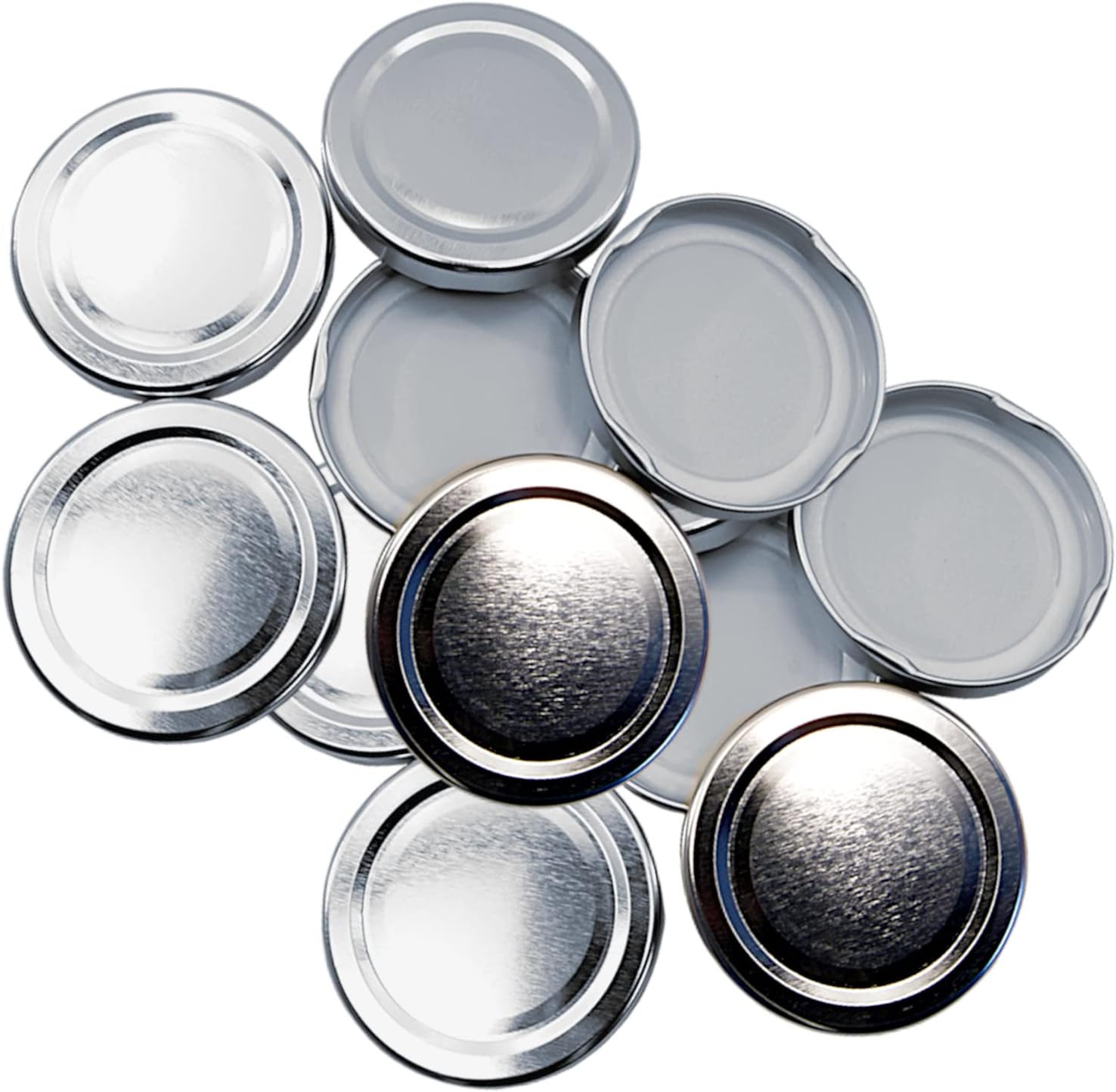 Pack Of 12 Replacement 63mm Twist On Jam Jar Lids - Silver - (Choice Of ...