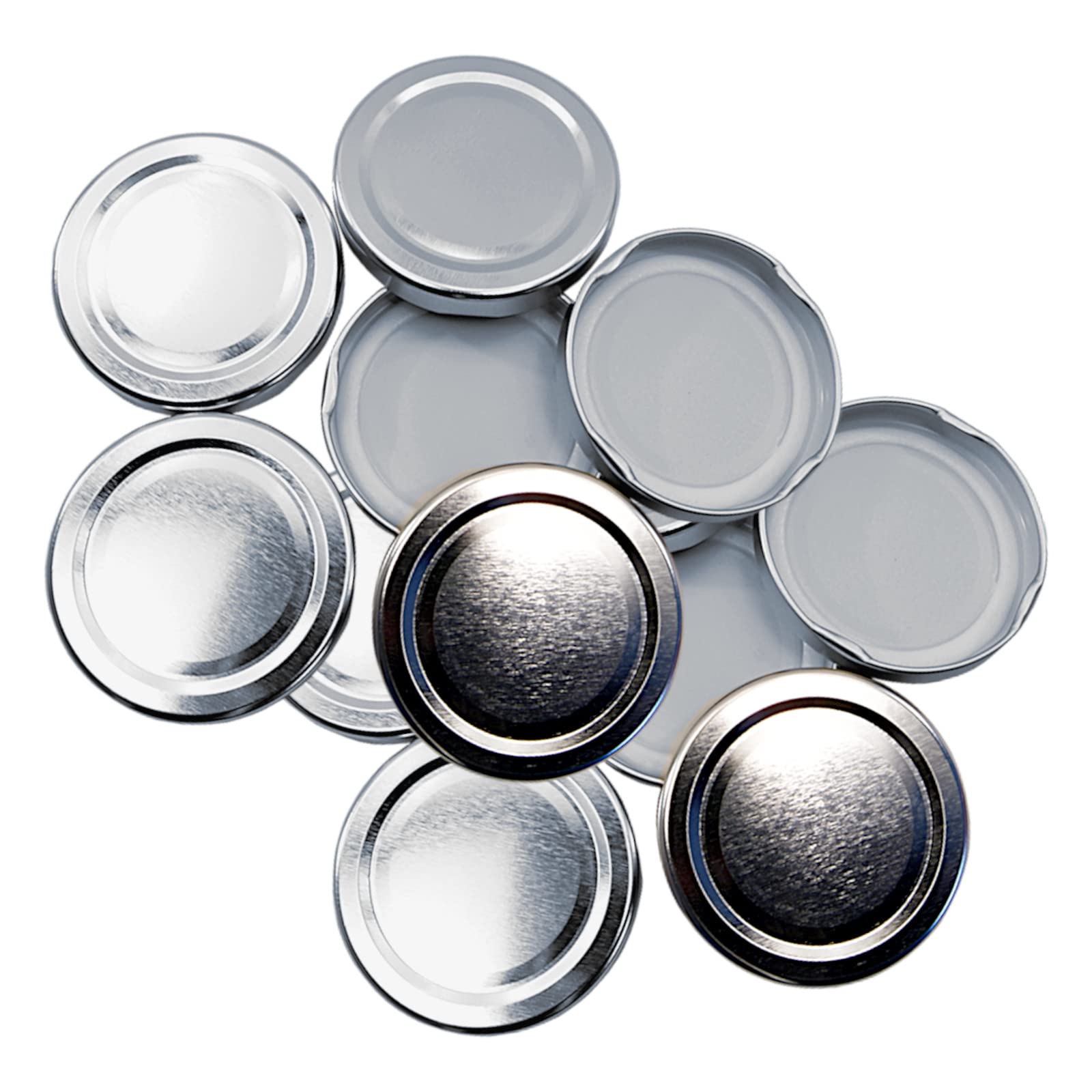 Pack of 12 Replacement 58mm Twist On Jam Jar Lids - Silver - (Choice of ...