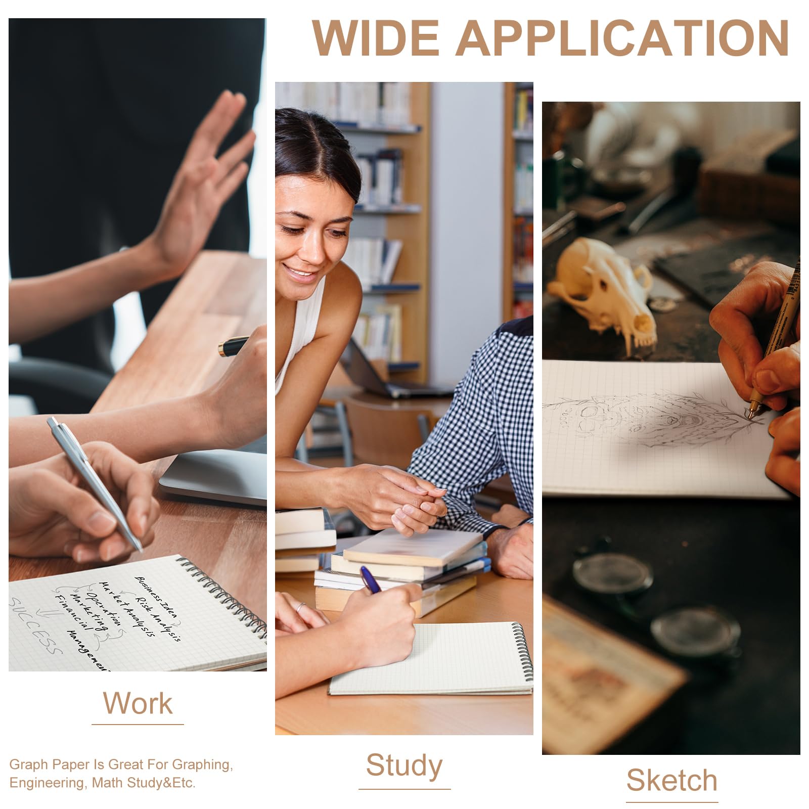 Snapklik.com : Engrowtic 6 Pack Graph Paper Spiral Notepad A5 Top ...
