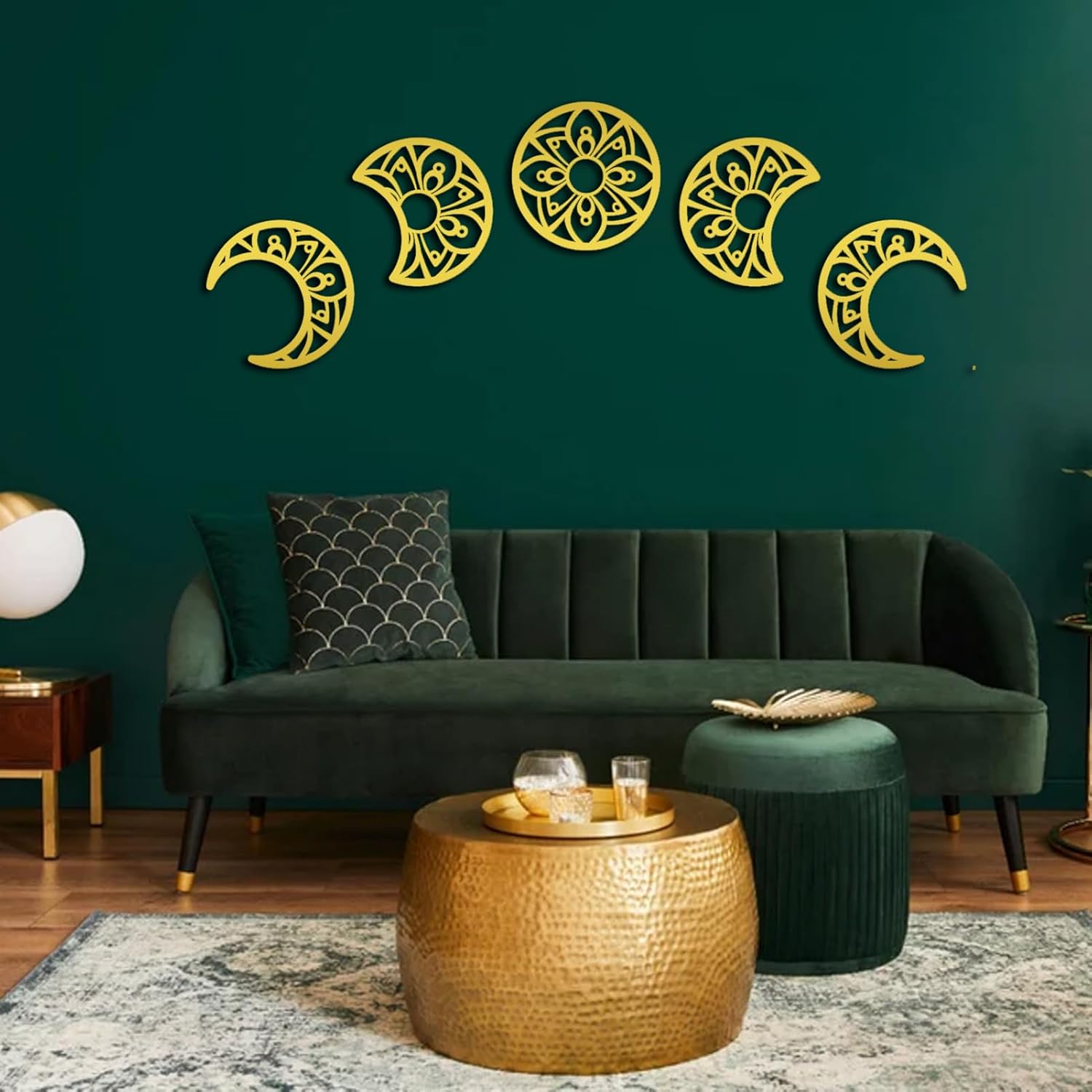 Amazon.com: Runa Yomozuki Metal Moon Wall Art - Metal Half Moon ...