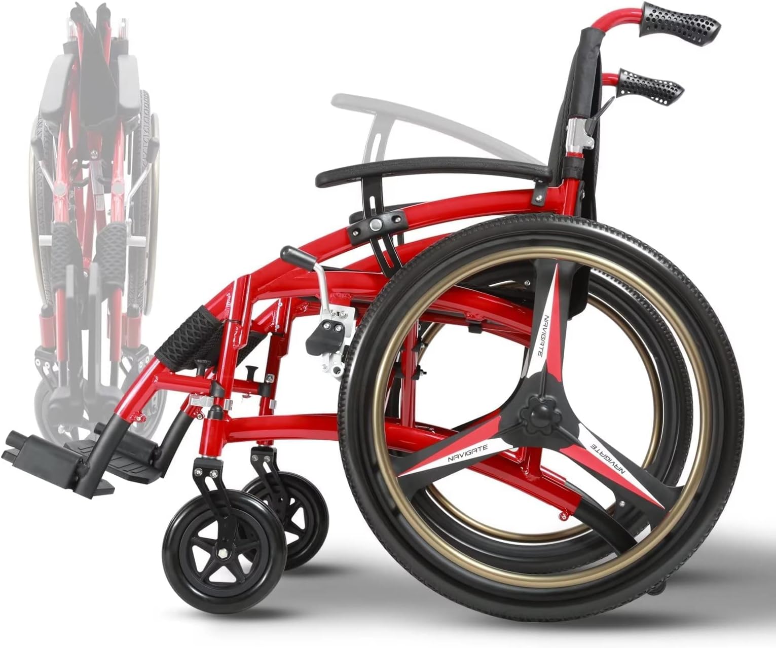 Amazon.com: ZwaHce Sports Wheelchair for Adult, Folding Ergonomic ...