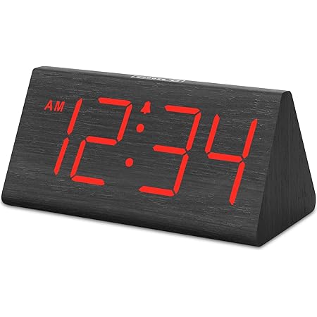 Amazon.com: DreamSky Wooden Digital Alarm Clocks for Bedrooms ...