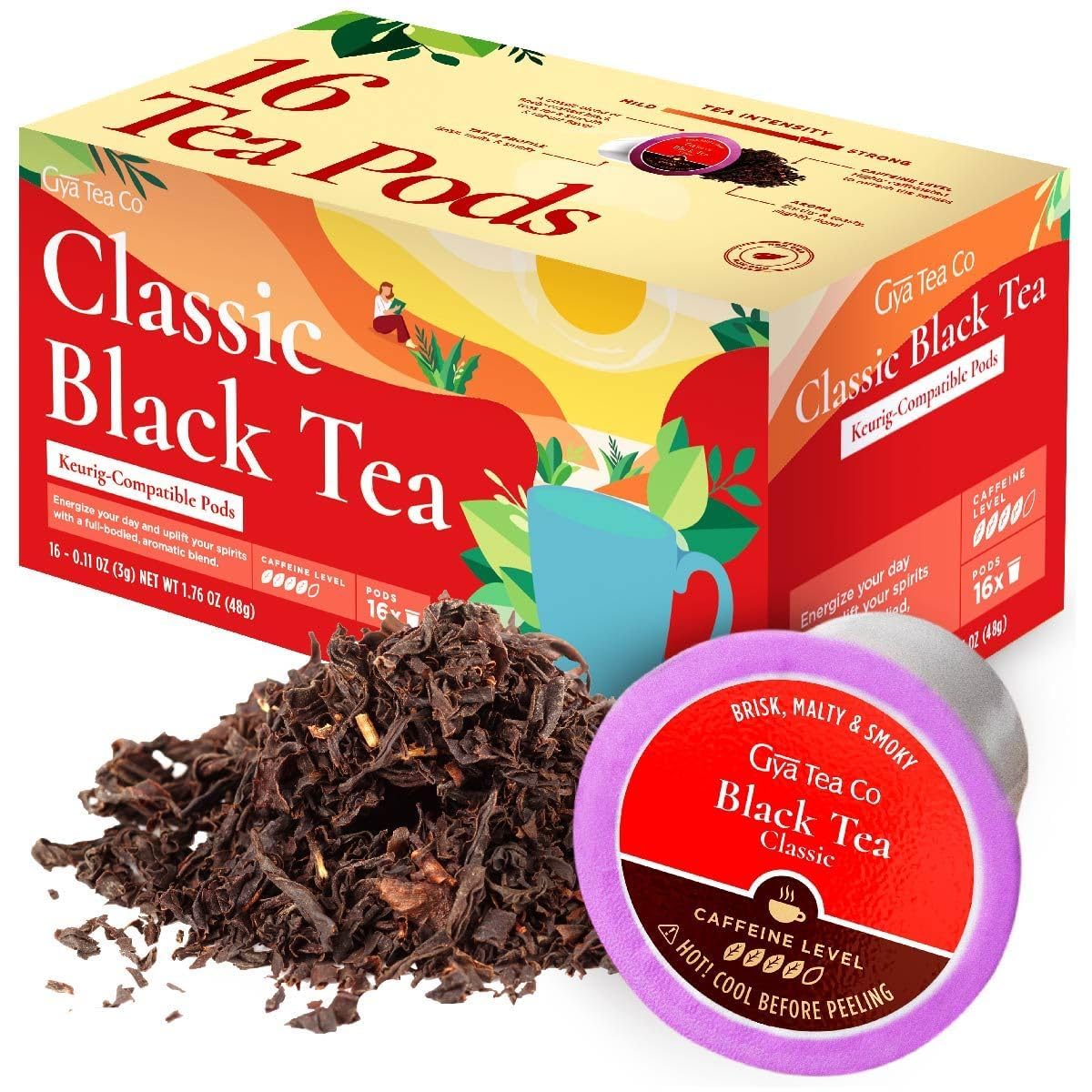 Amazon.com : Gya Tea Co Classic Black Tea K Cups for Keurig - Highly ...
