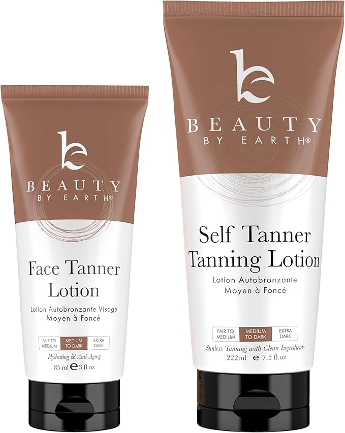 Self Tanner Face & Body - With Organic Aloe Vera & Shea Butter, Sunless ...