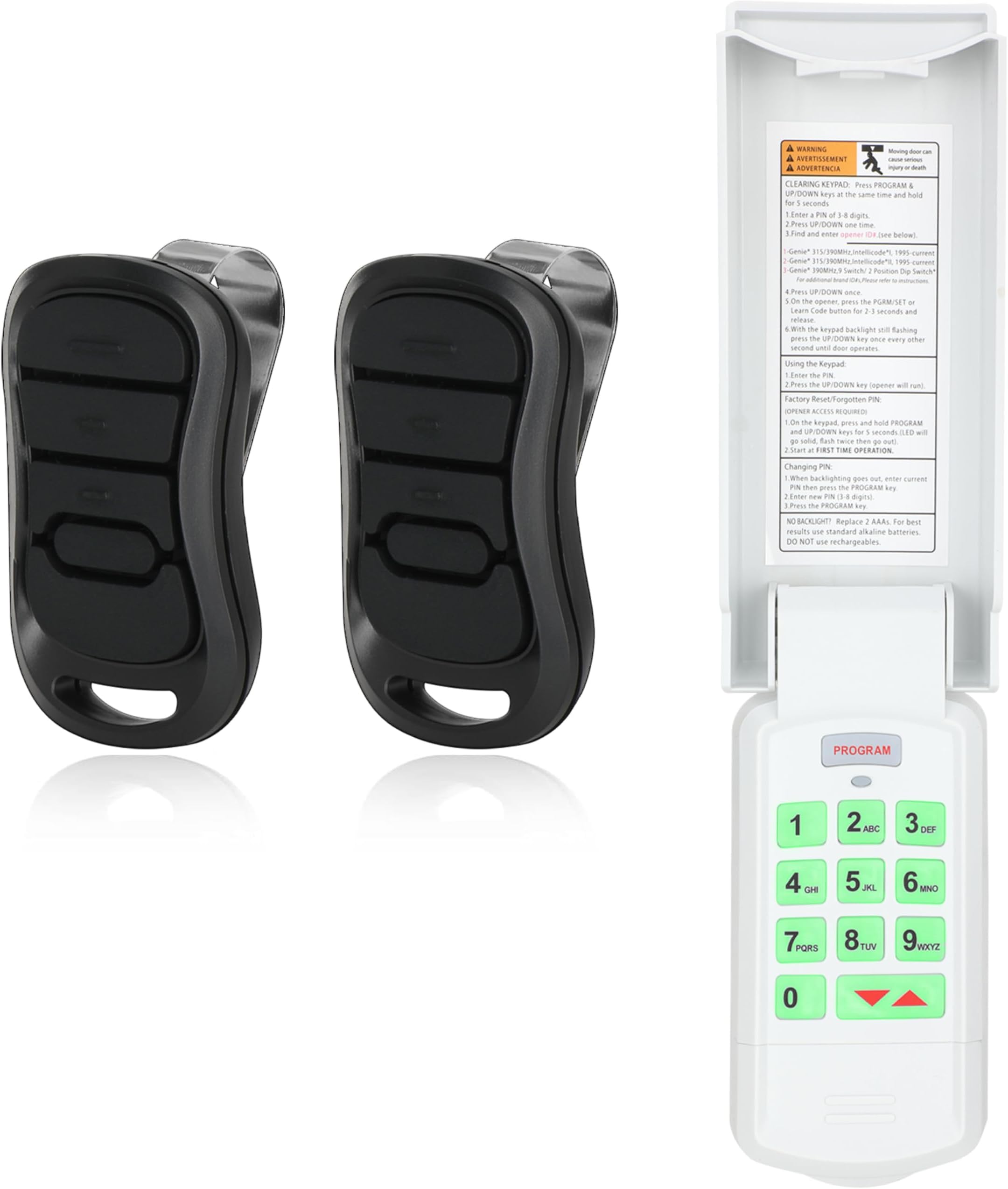 GK-R Garage Door Opener Keypad and 2 Pack Intellicode Remote, Fit for ...