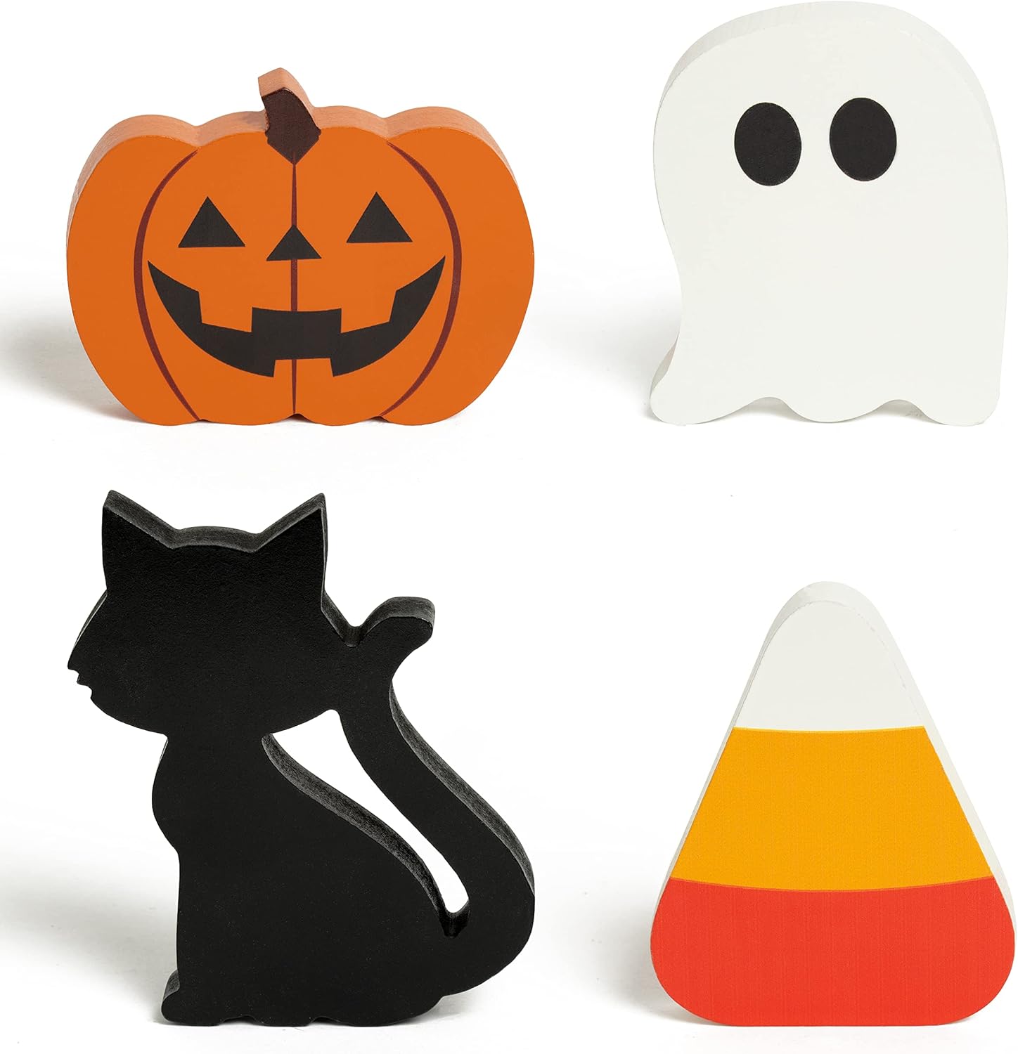 WATINC 4pcs Halloween Tiered Tray Sign Wooden Table Decor Items, Happy ...