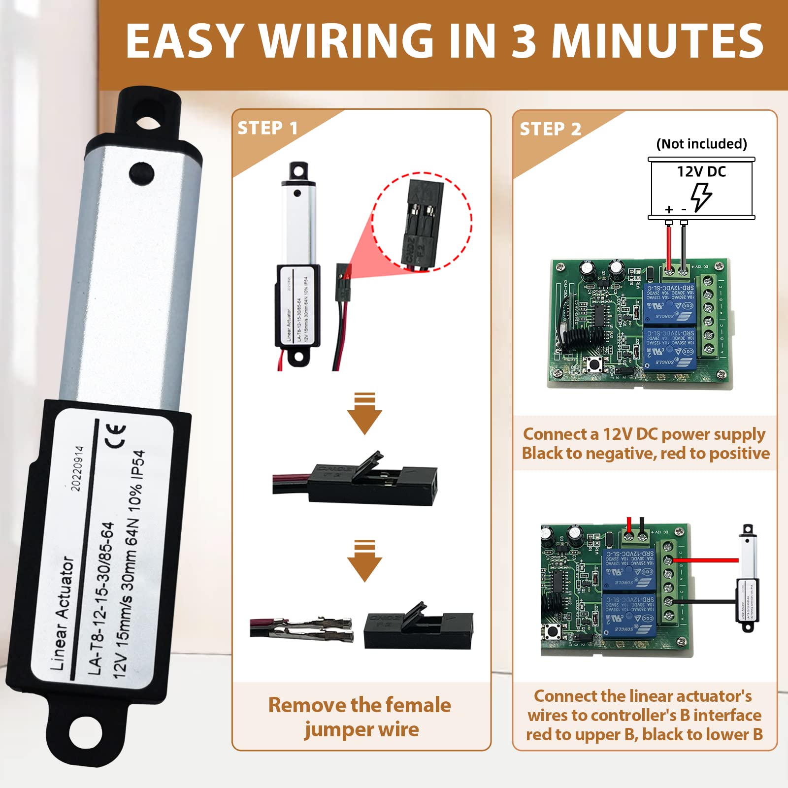 Snapklik.com : Mini Micro Linear-Actuator 1.2" Stroke - w/Remote ...