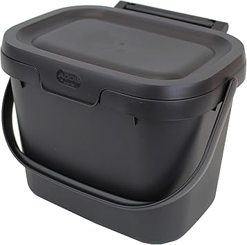 Addis Compost Caddy Food Waste Kitchen Storage Bin - Black & All-Green ...