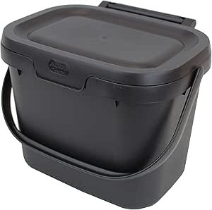 Addis Compost Caddy Food Waste Kitchen Storage Bin - Black & All-Green ...