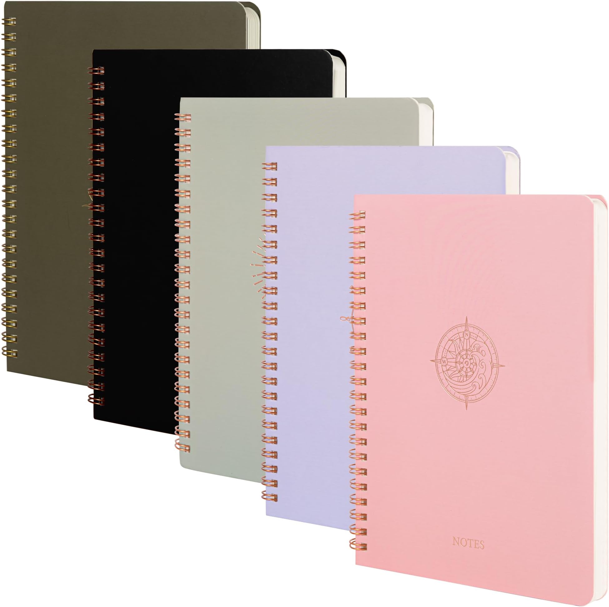 Amazon.com : MGGAO Spiral Notebook/Journal, 5 Pcs A5 Design Journals ...