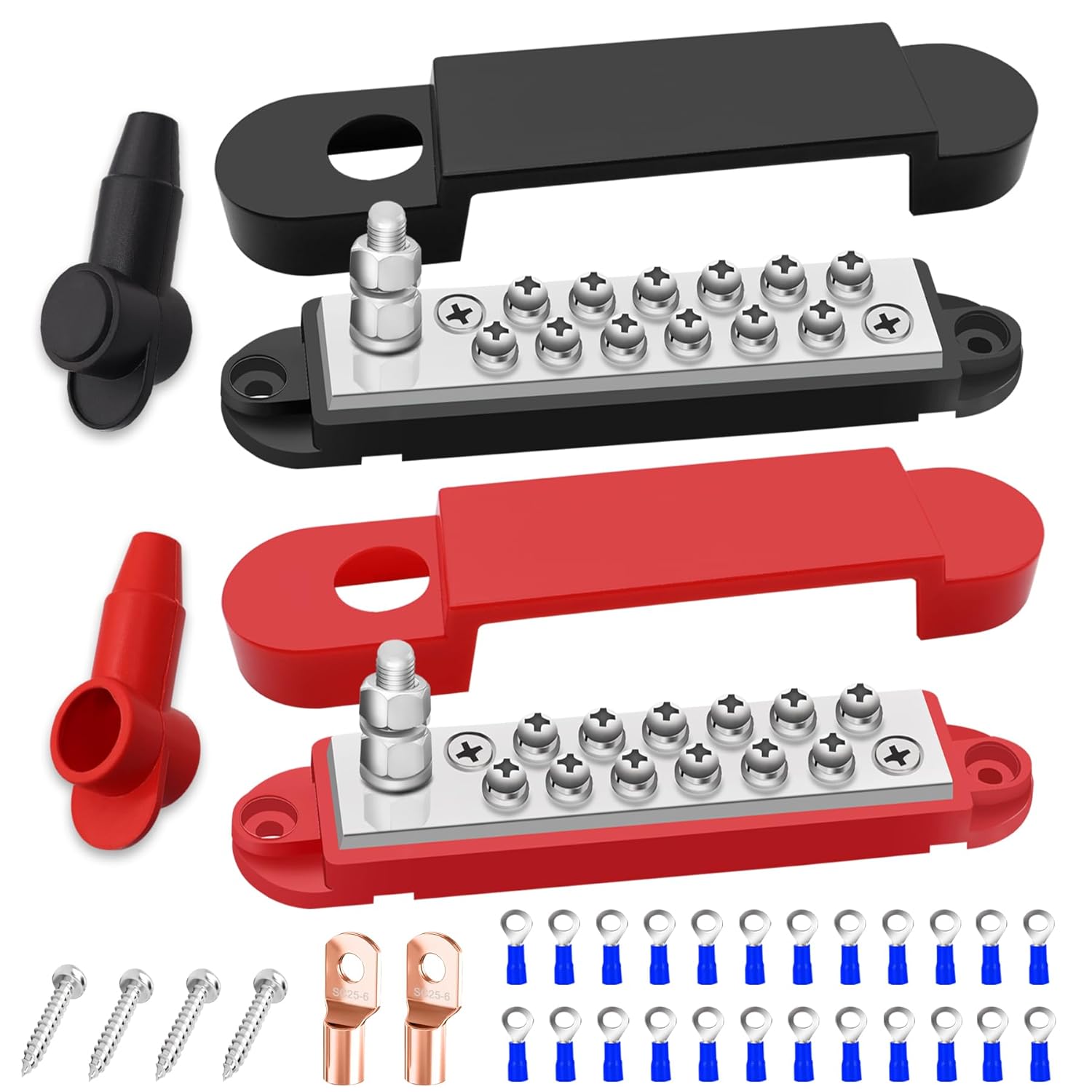 Amazon.com: maierke 150A Bus Bar 12V Marine 1/4" Power Distribution ...