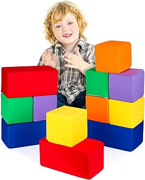 Amazon.com: UHAPPYEE Toddler Foam Buliding Blocks - 12 Piece Fabric ...