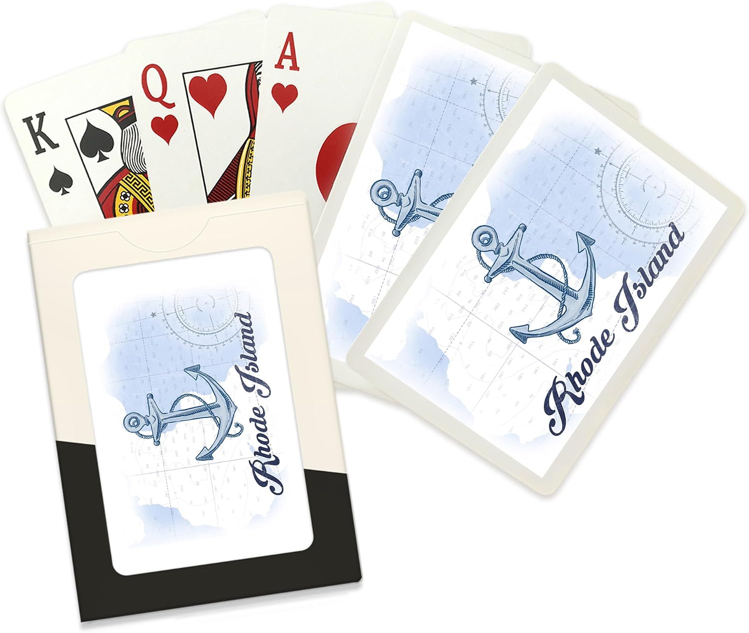 Amazon.com: Lantern Press Rhode Island, Anchor, Blue, Coastal Icon (52 ...