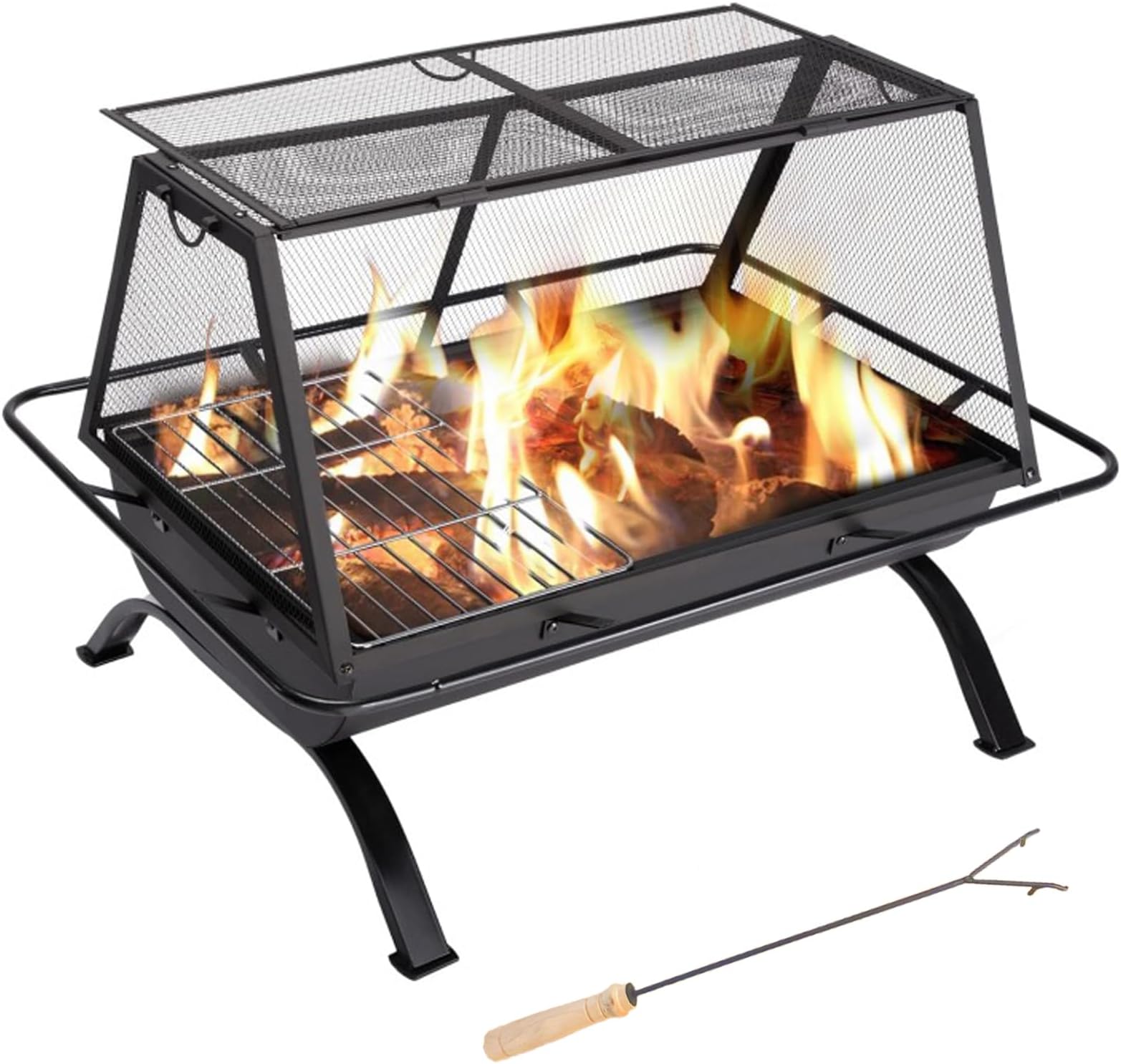 Ikuby Ball of Fire Pit 35" Outdoor fire with BBQ Grill Globe Large ...