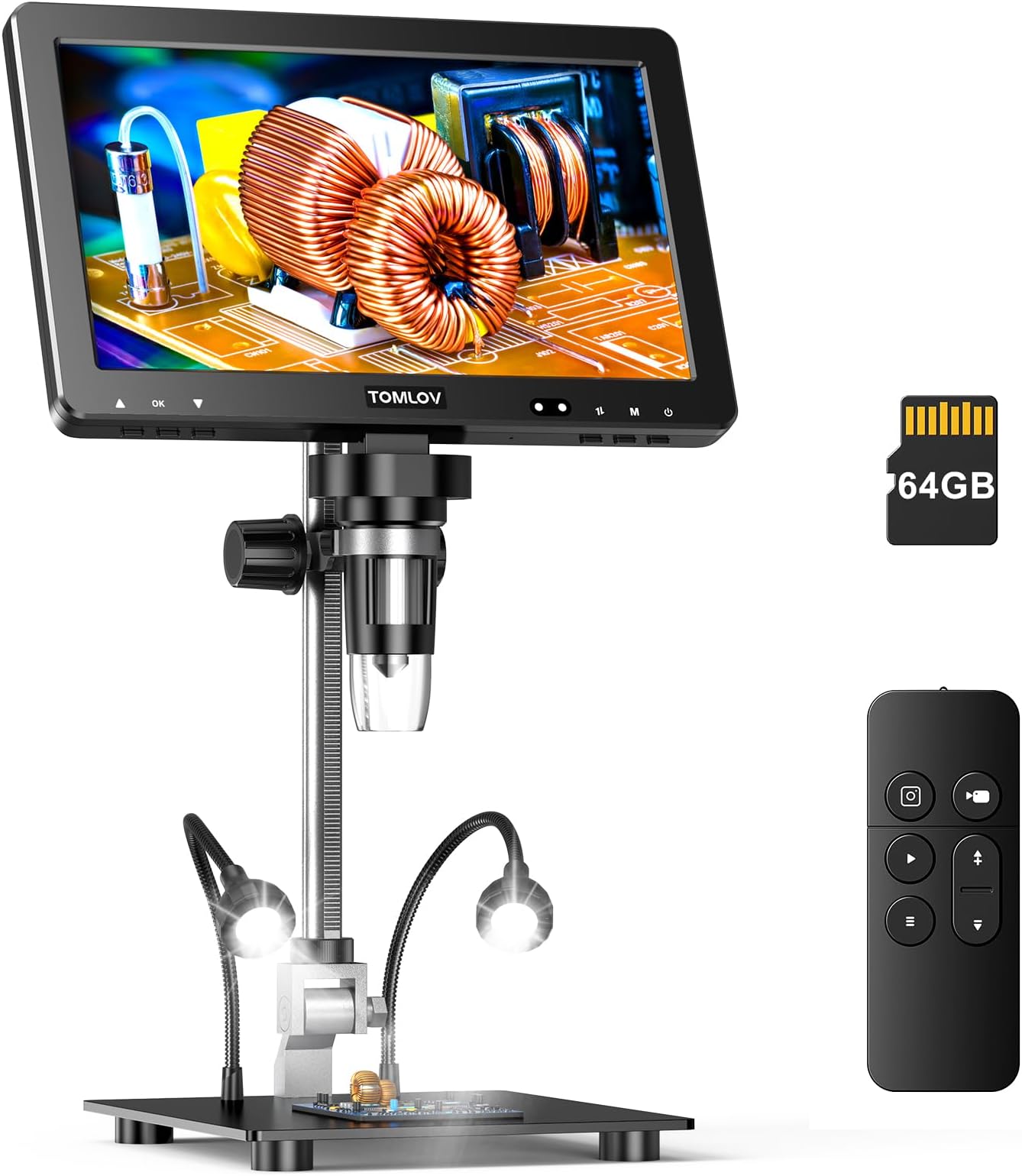 Amazon.com : TOMLOV DM9 Max Digital Microscope: 20MP 10.1" 1500X HD IPS ...