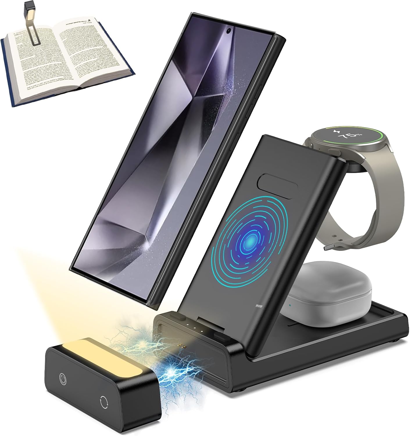 Amazon.com: Wireless Charging Station for Samsung Watch Charger, 3 in 1 ...