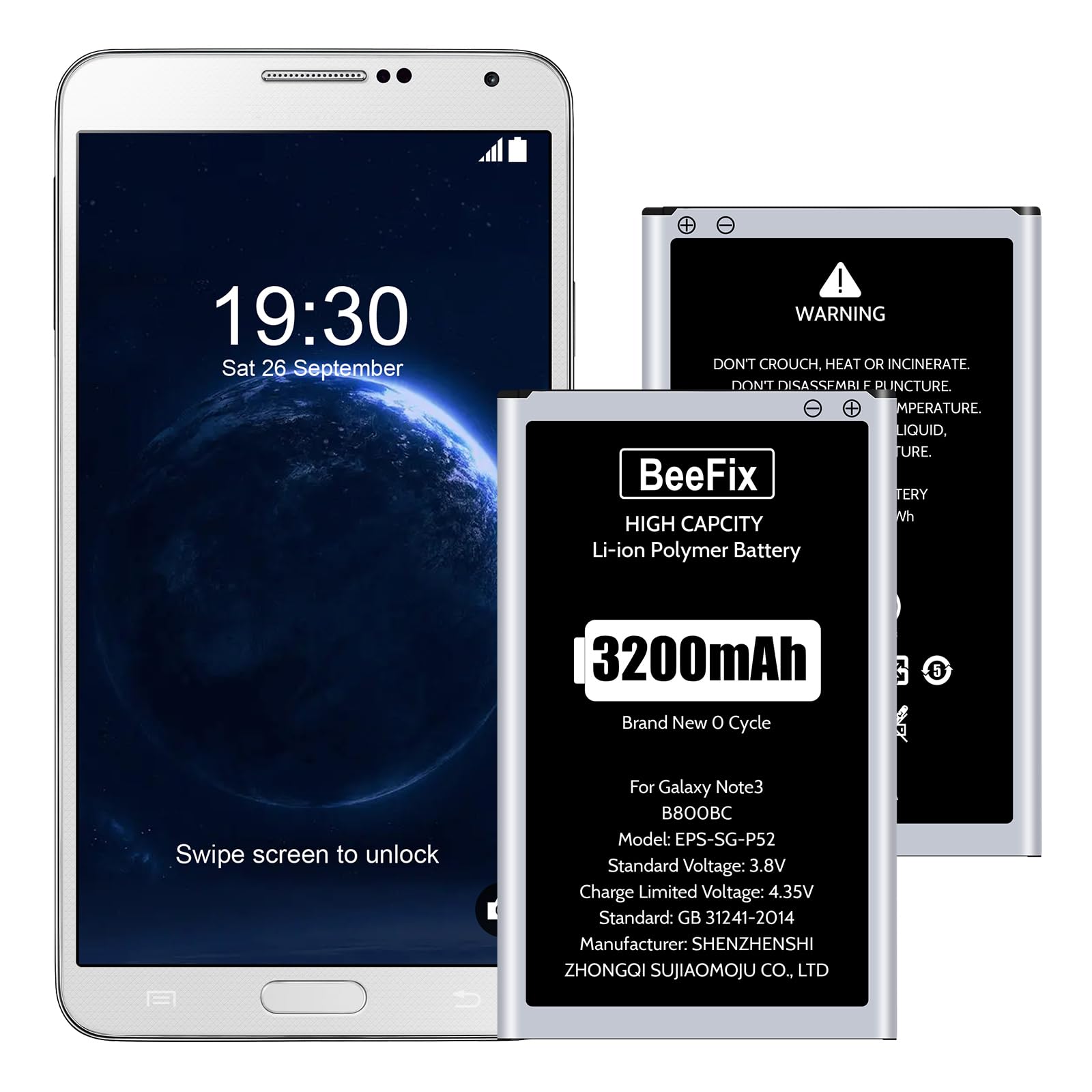 N9005 NEW Replacement Battery B800BC For Samsung GALAXY NOTE3 NOTE 3