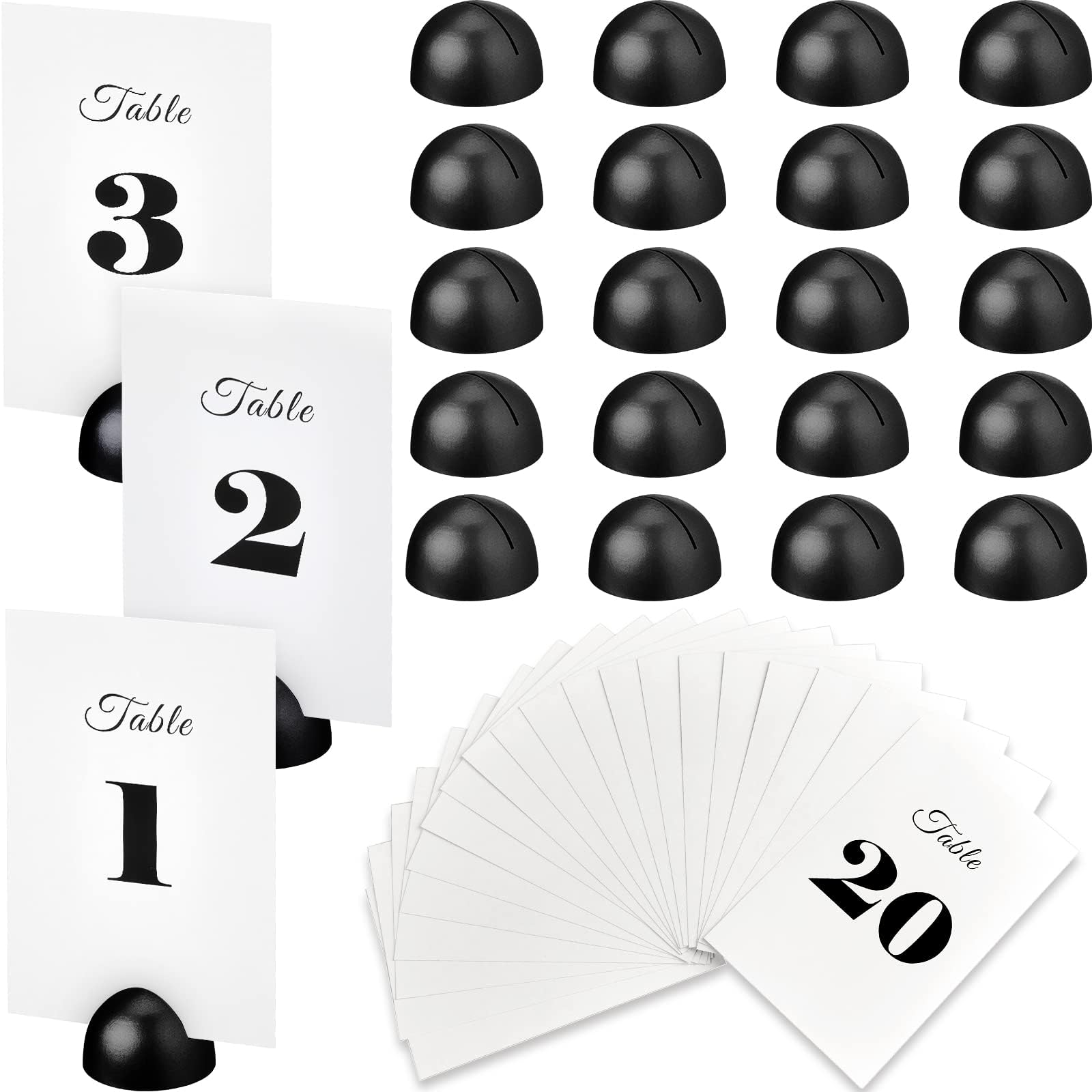Amazon.com: 20 Pieces Table Number Cards Round Table Number Stands ...