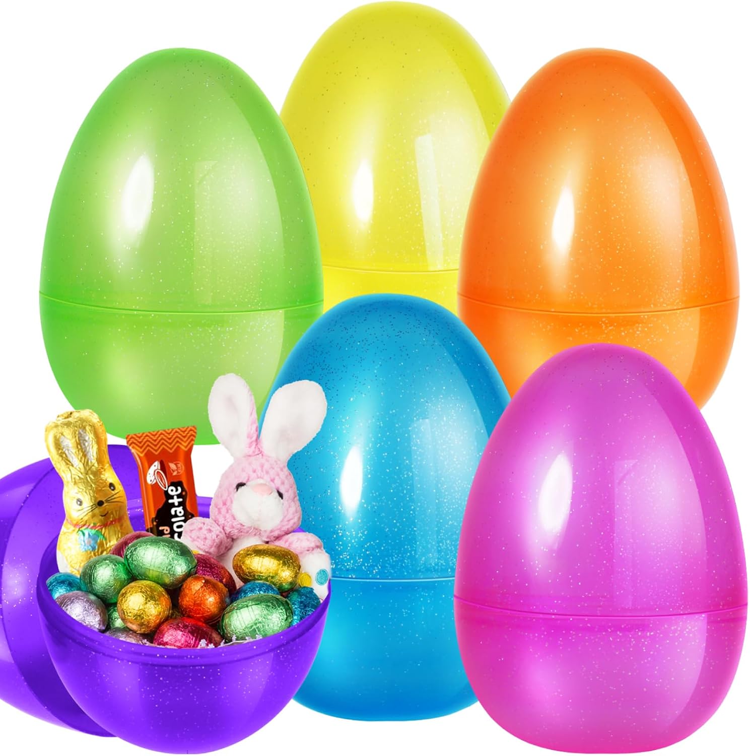 Amazon.com: SpringFlower 12 PCS Jumbo Easter Eggs, 10" Large Plastic ...