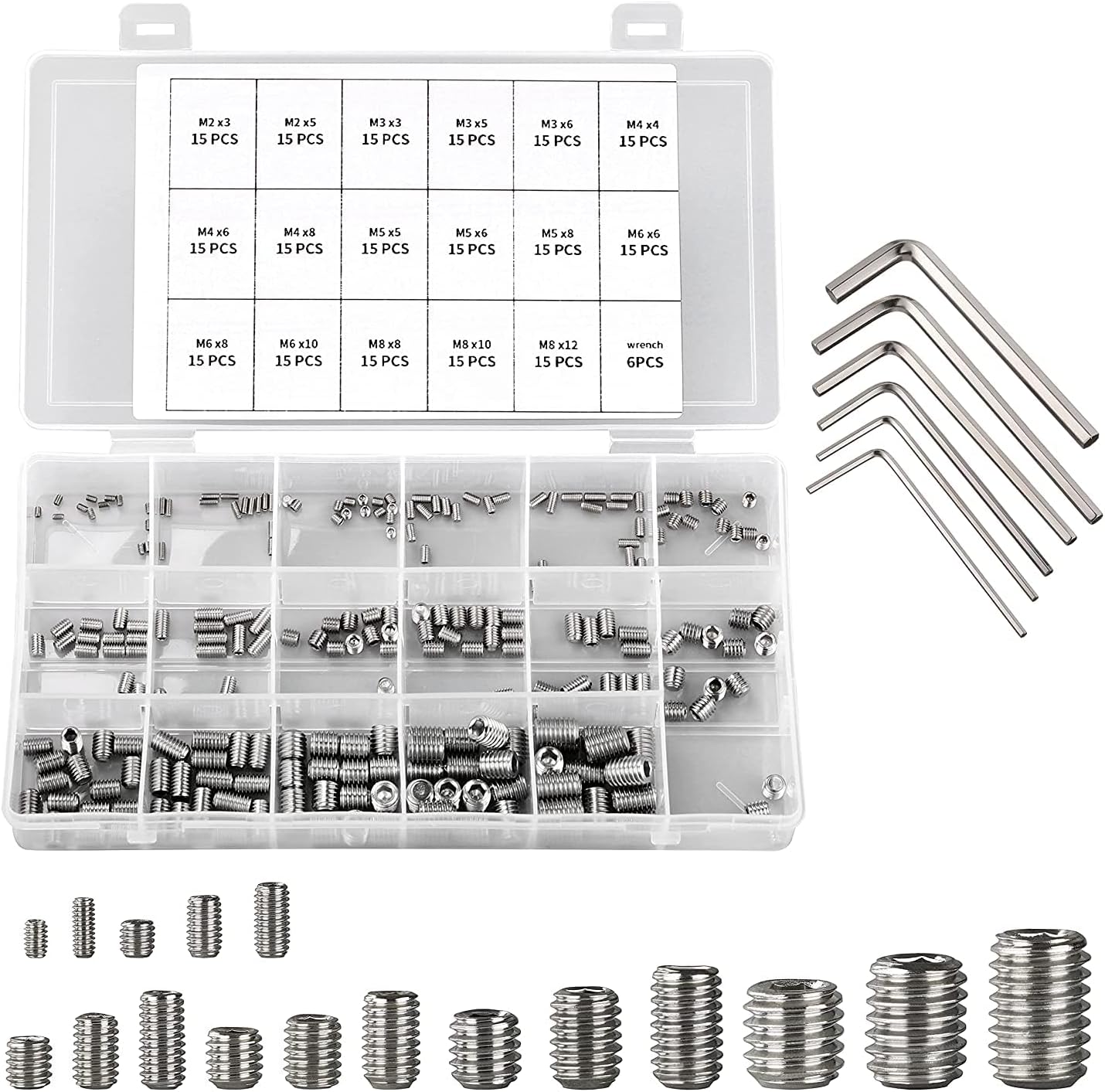 Amazon.com: uxcell 40Pcs M6x6mm Internal Hex Socket Set Grub Screws ...