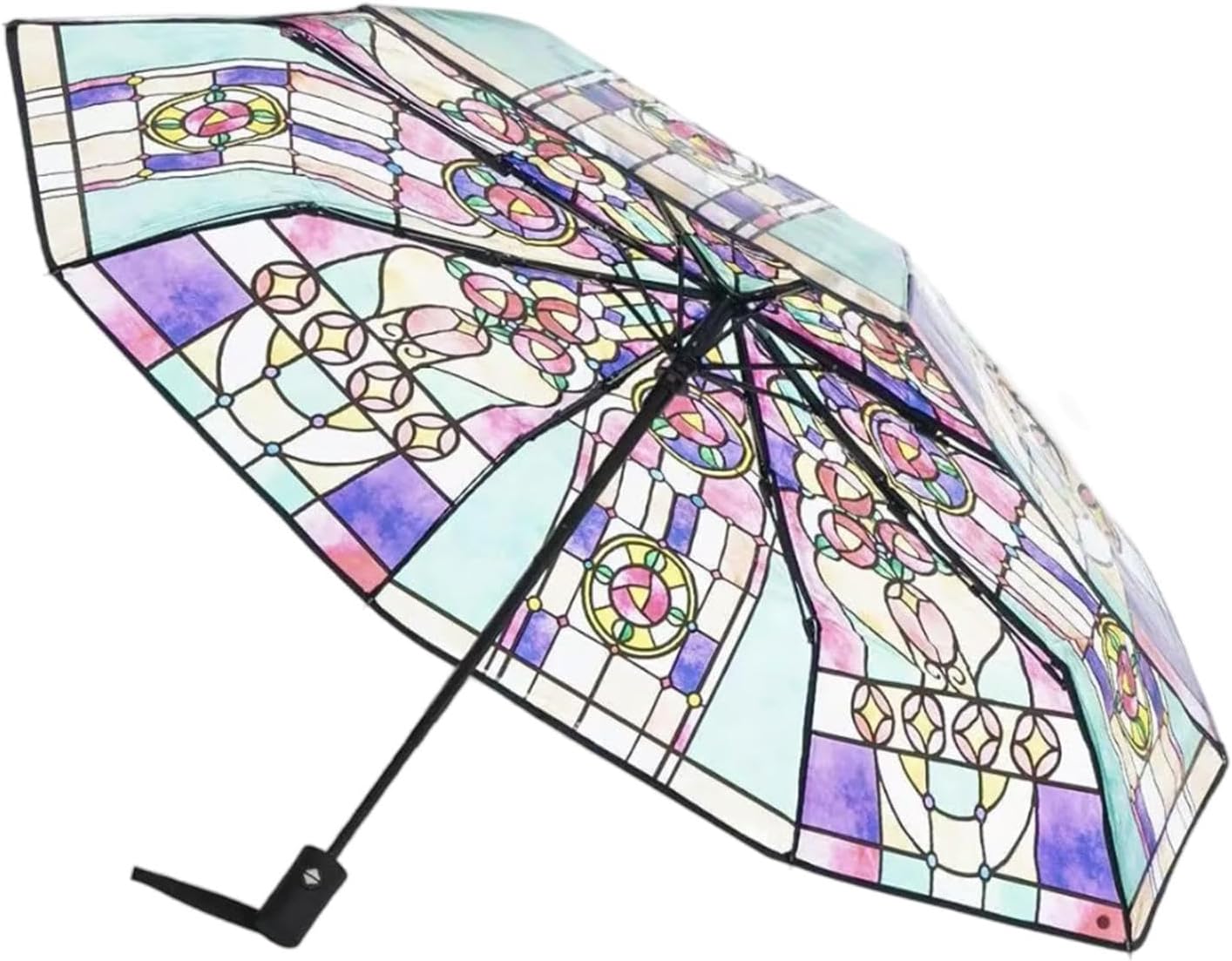 Amazon.com: Transparent Vintage Parasol - Stained Glass Automatic ...