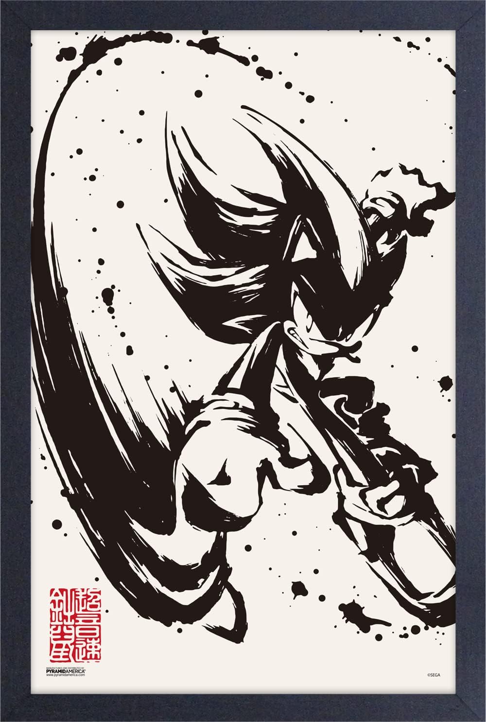Pyramid America Sonic Poster - Super Sonic Inked Shadow - 11 x 17 Frame ...