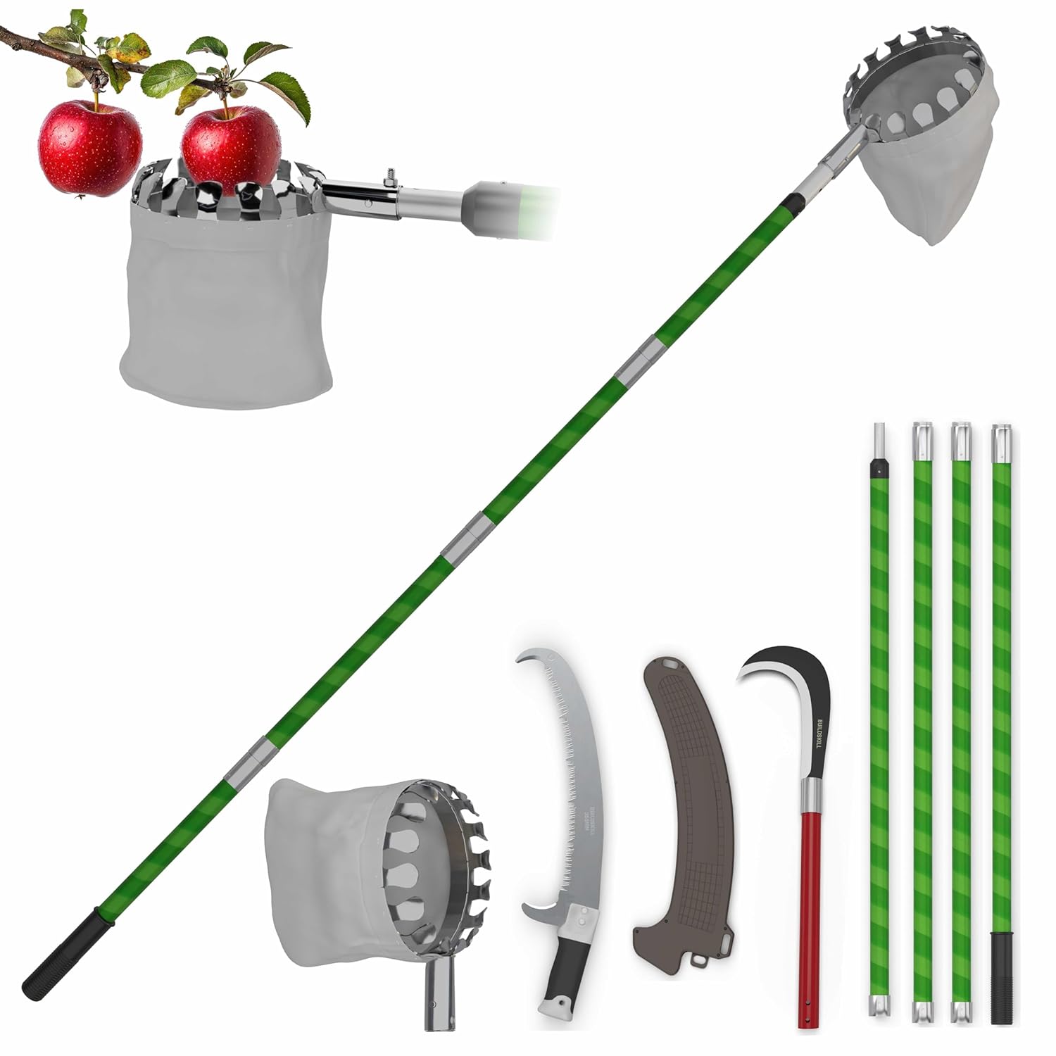 BUILDSKILL 16 Ft Telescopic coconut plucker with pole - shock proof ...