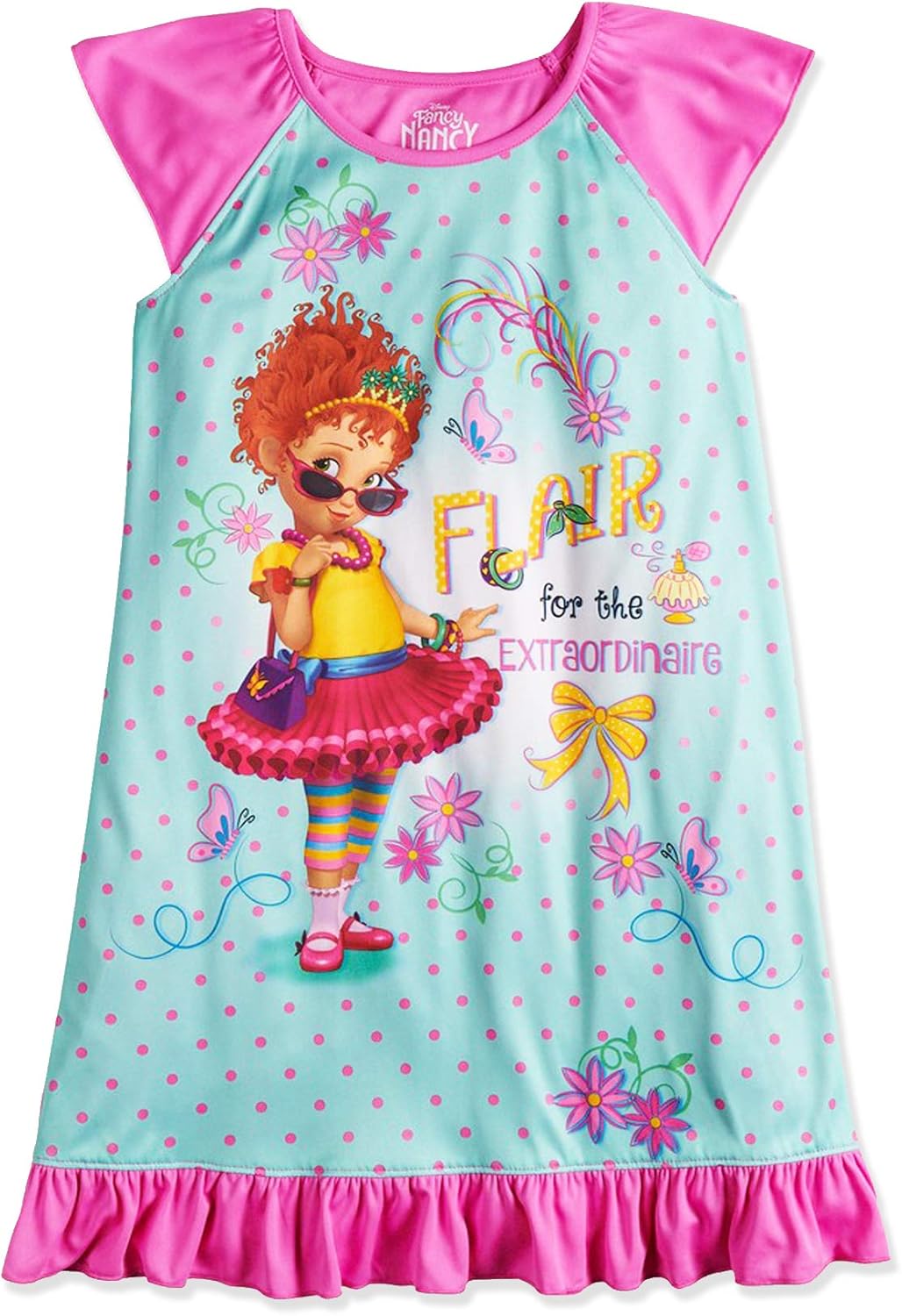 Amazon.com: Disney Fancy Nancy Girl's Dorm Nightgown Pajamas (8, Blue ...