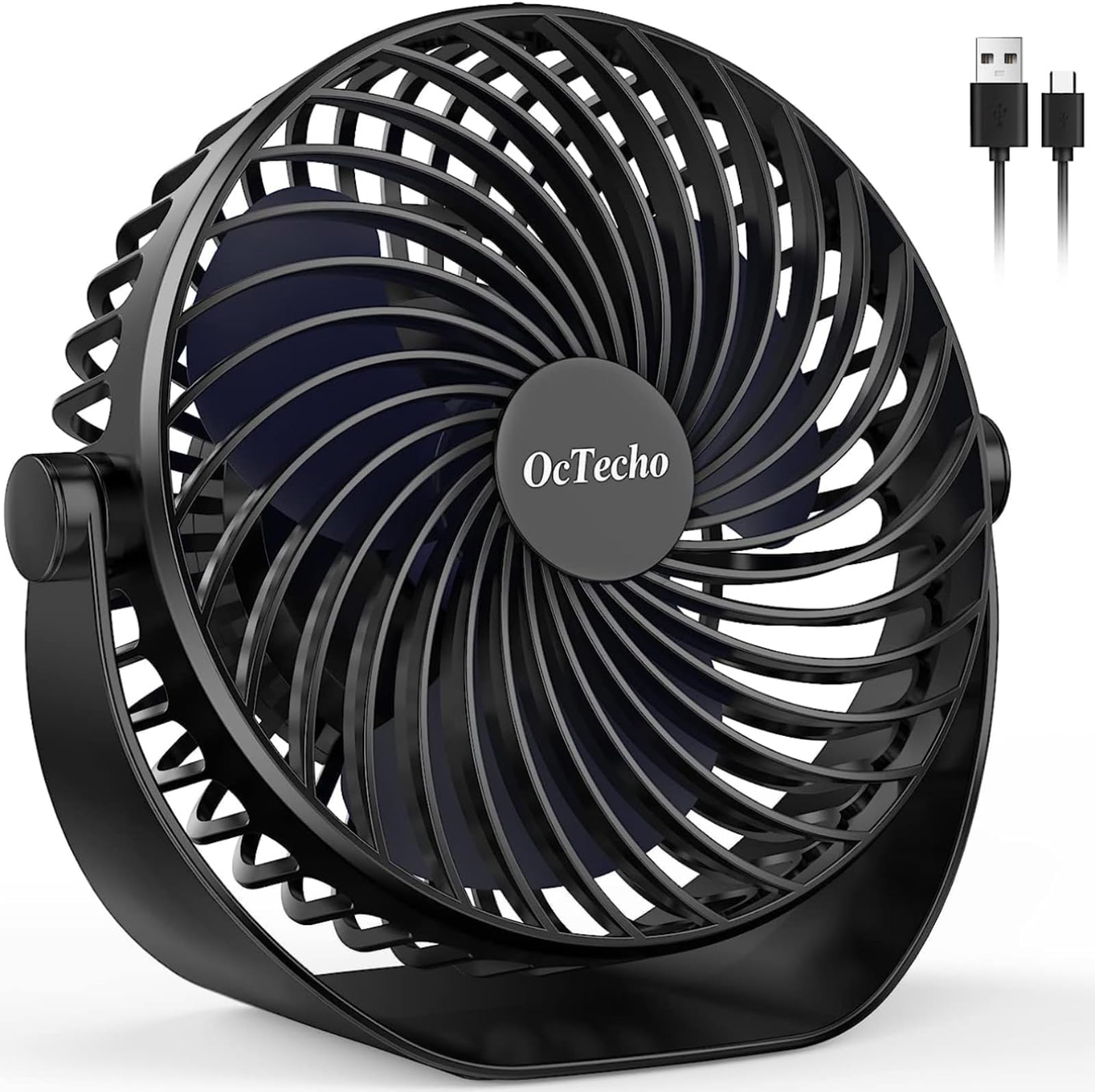 Status USB Desk Fan | 4 Inch Portable Mini Fan | 2 Speed Small Fan ...