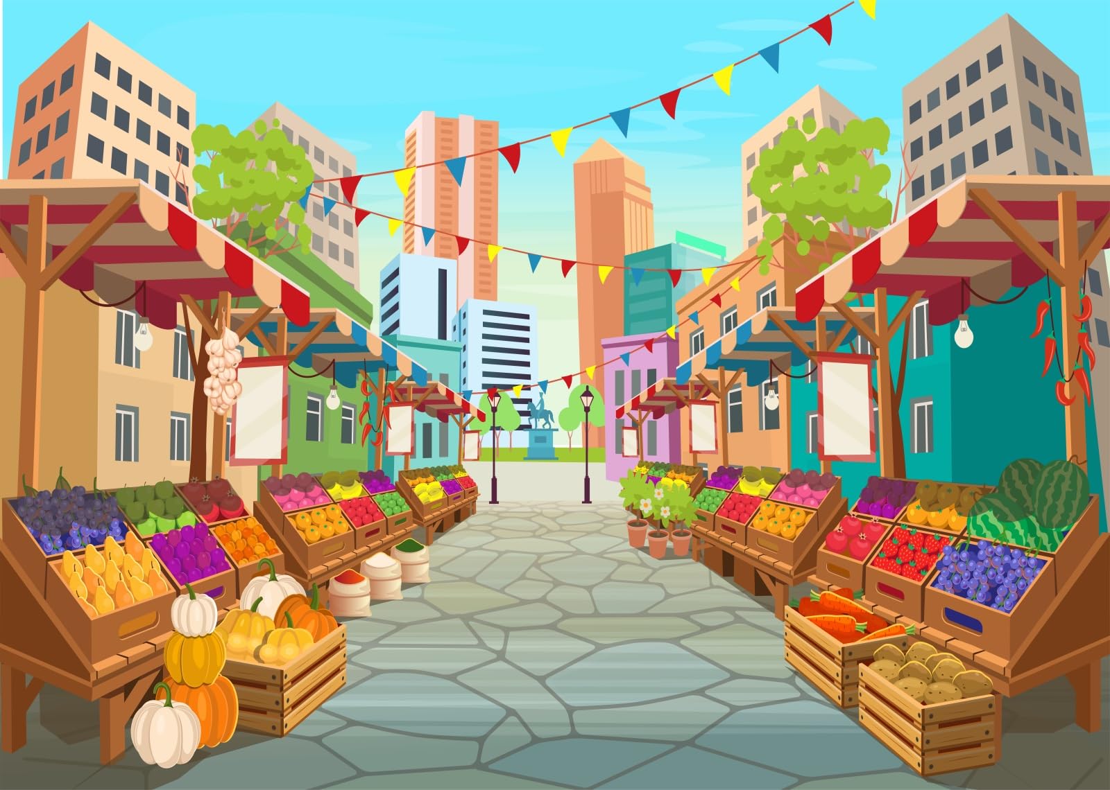 Market Stall Cartoon