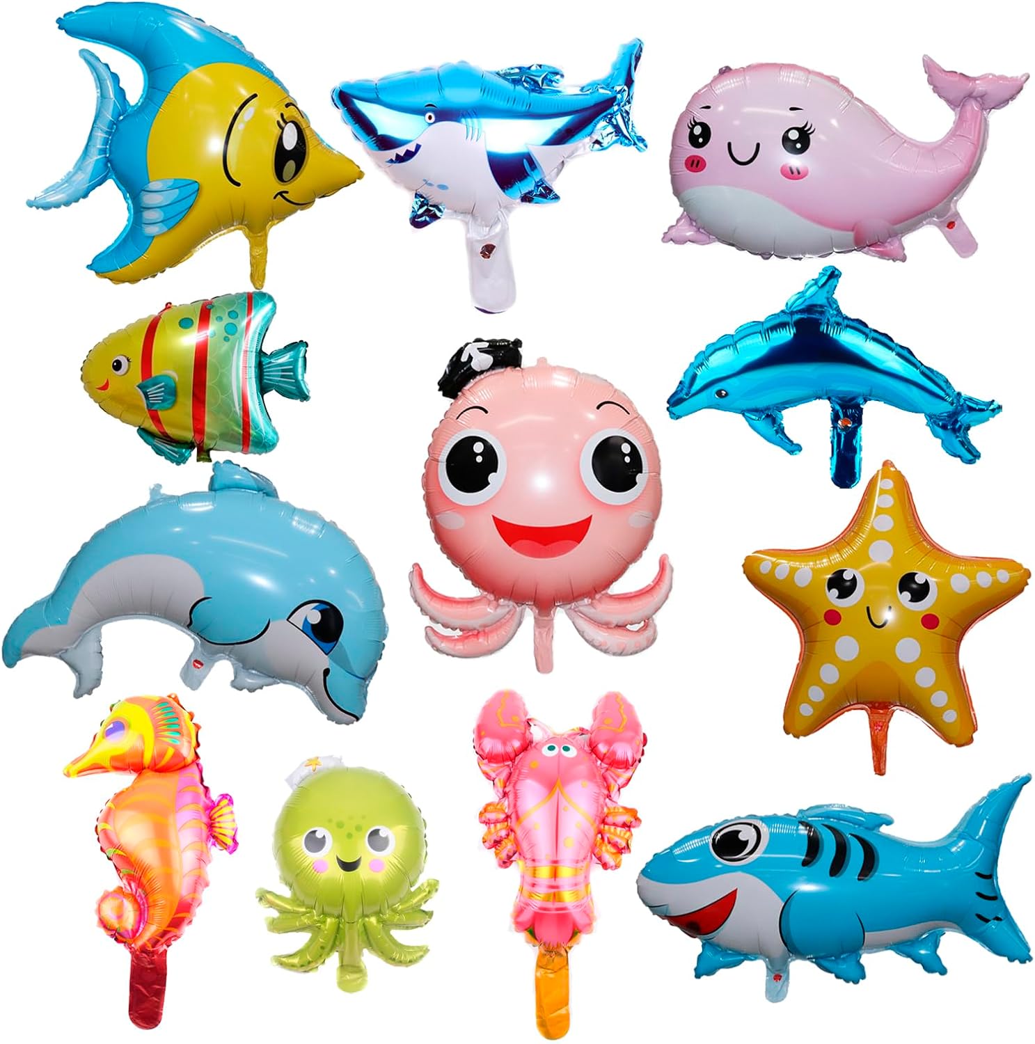 Amazon.com: TYYDZ 12Packs Ocean Animal Foil Balloons, Sea Animal ...
