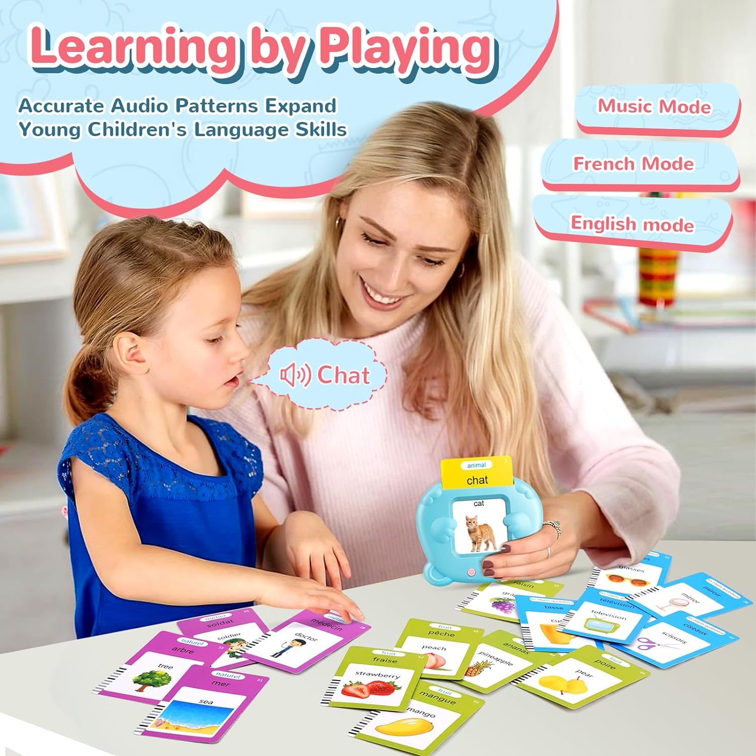 Snapklik.com : French & English Talking Flash Cards For Toddler 1-6 ...