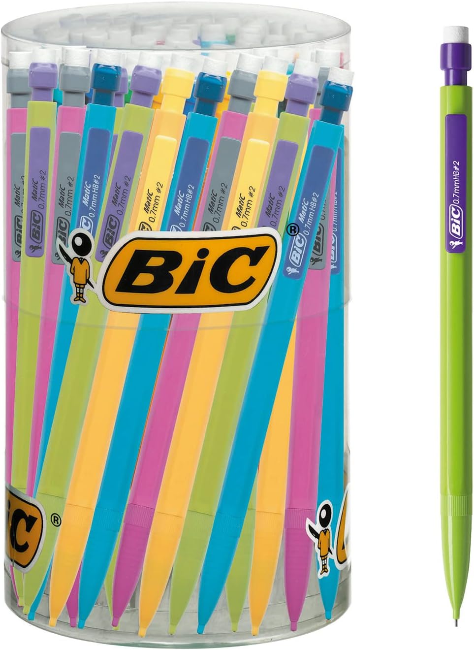 Amazon.com : BIC matic mechanical pencils 0.7mm HB - tub of 60 : Office ...