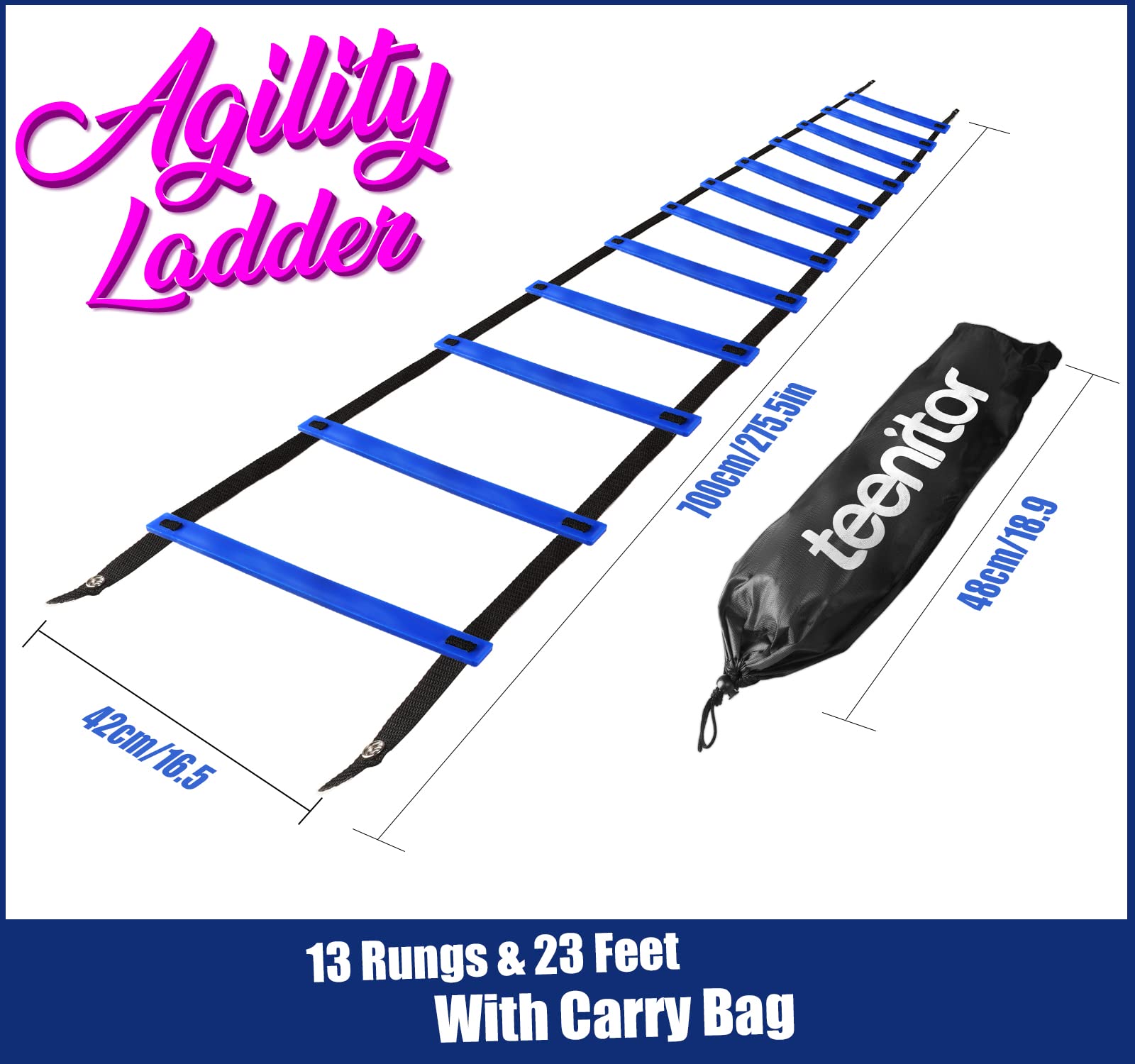 Snapklik.com : Teenitor Agility Ladders, 13 Rung Agility Ladder Speed ...
