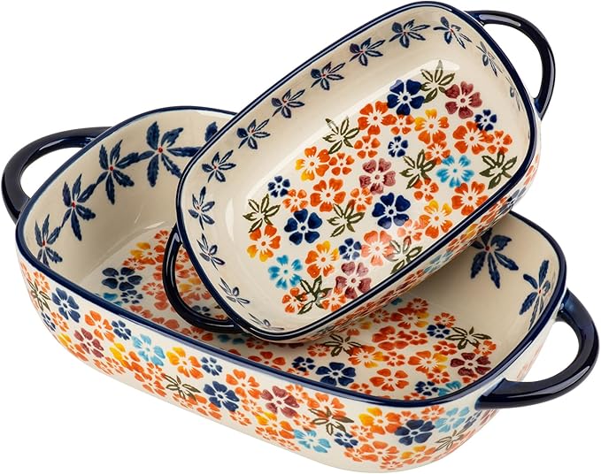 Amazon.com: ONECCI Retro pastoral style Ceramic Baking Dish Rectangular ...