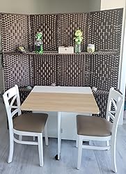 Amazon.com - Folding Dining Table with 2 Tier Storage, Extendable ...