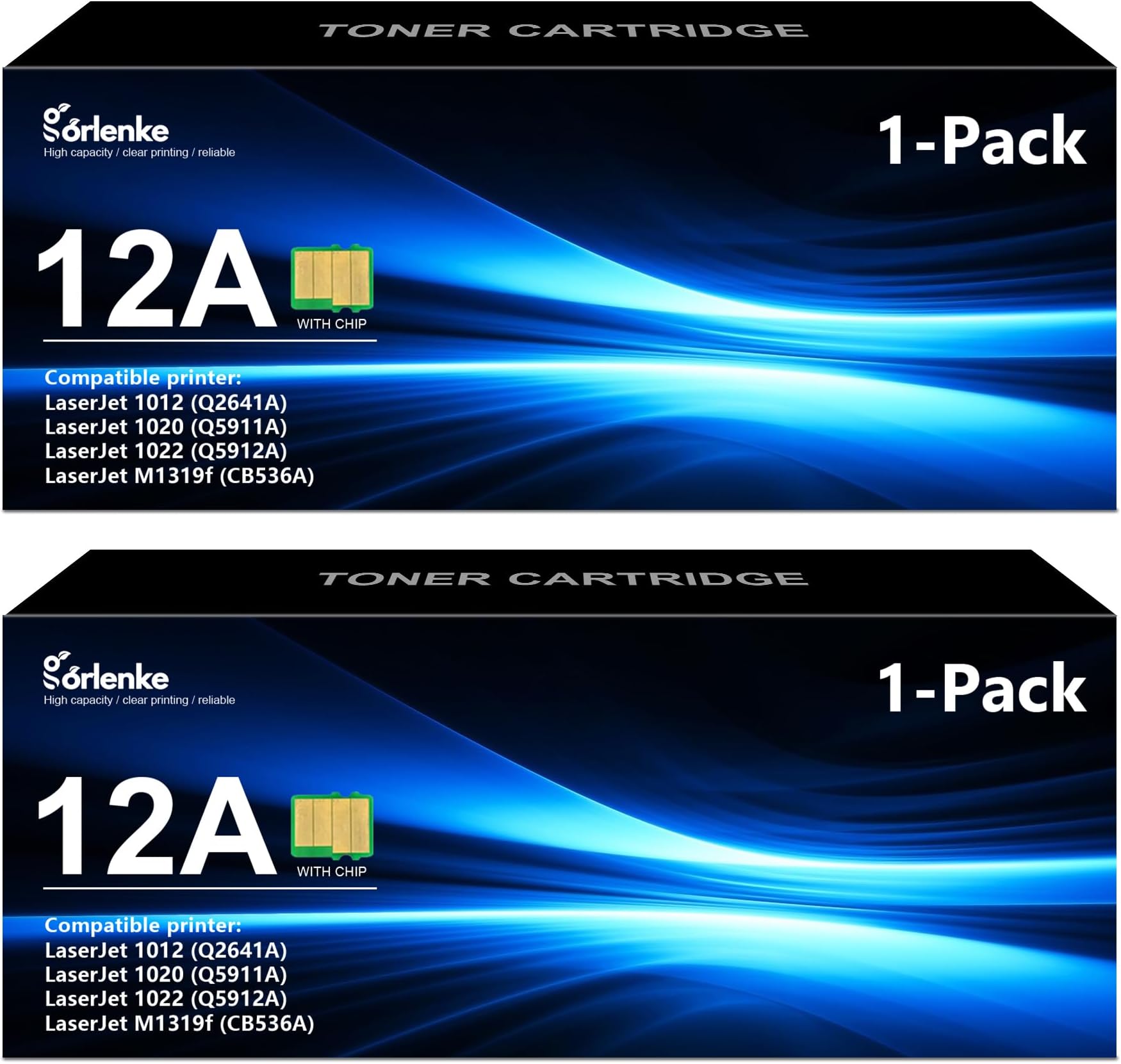 Amazon.com: 12A Black Toner Cartridge: 2 Pack (with Chip) Replacement ...