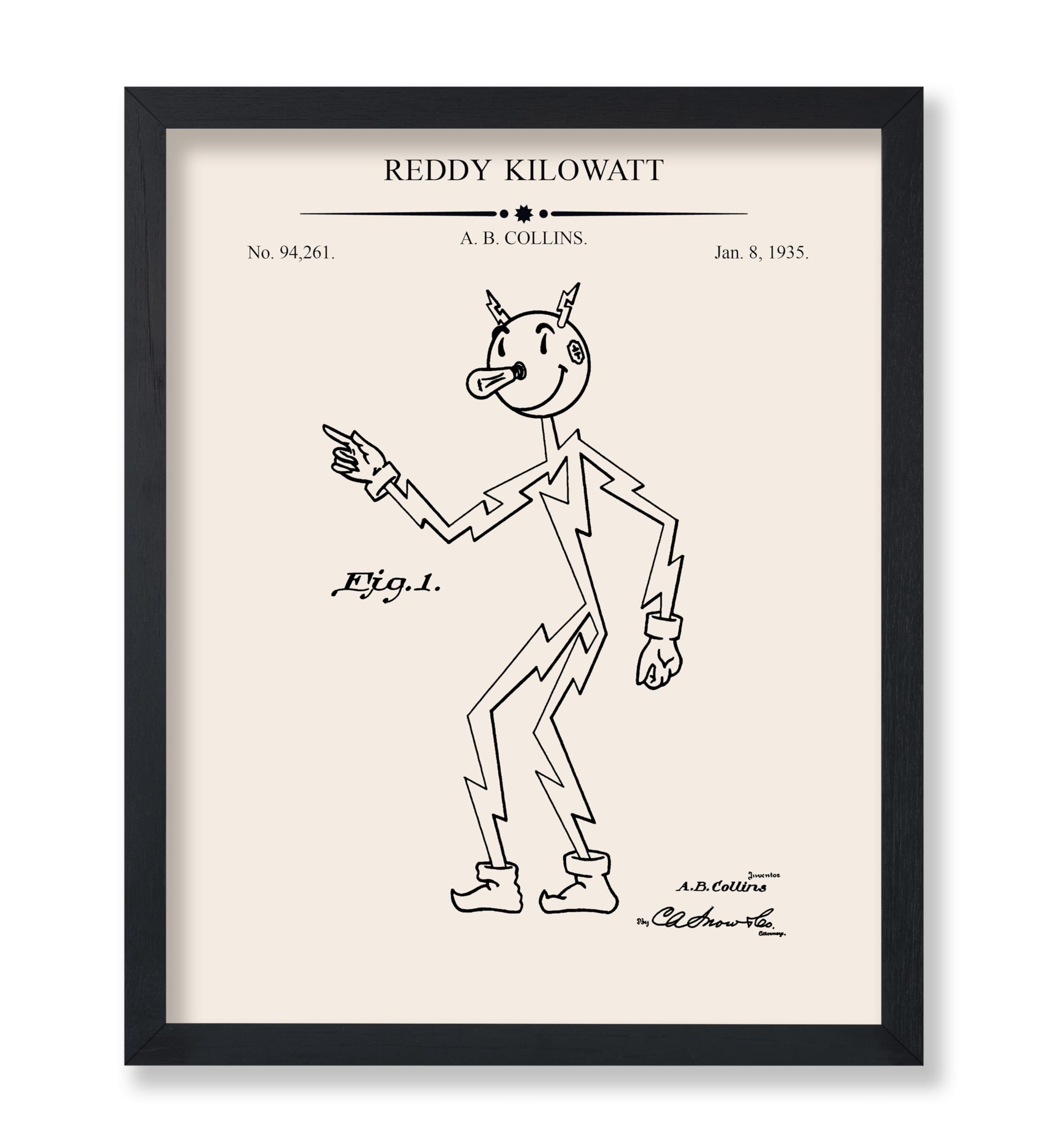Amazon.com: Poster Master Vintage Reddy Kilowatt Blueprint Poster ...
