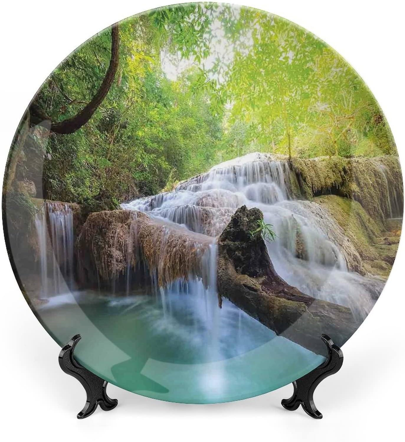 8 Inch Decorative Plate,Waterfall Tableware Plate, Flowing Water of ...